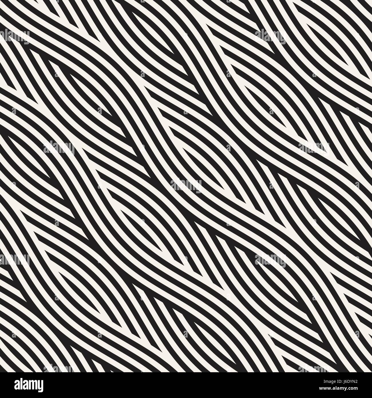 Abstract geometric pattern with wavy lines. Interlacing rounded stripes ...