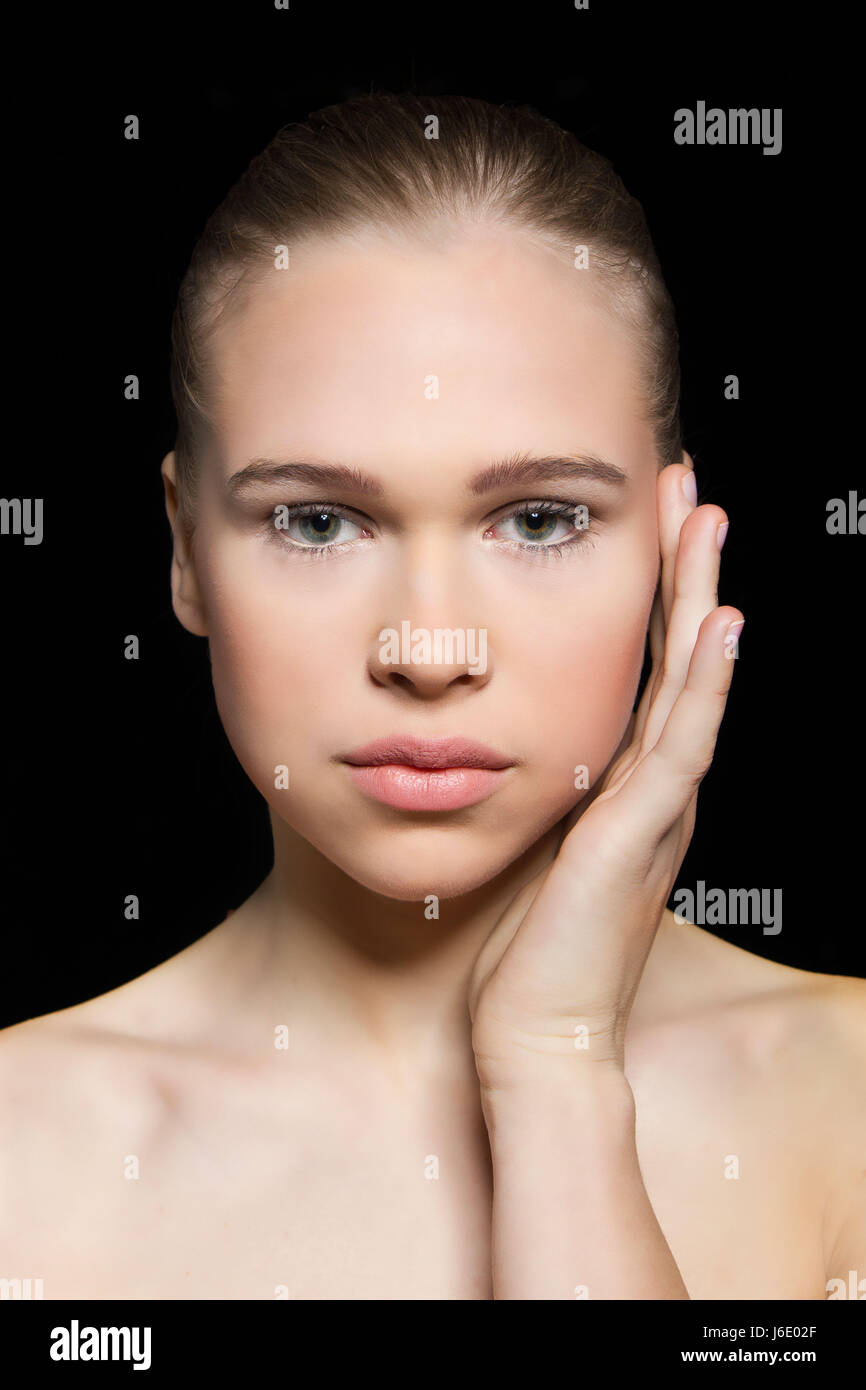 beauty photo with natural make up Stock Photo - Alamy