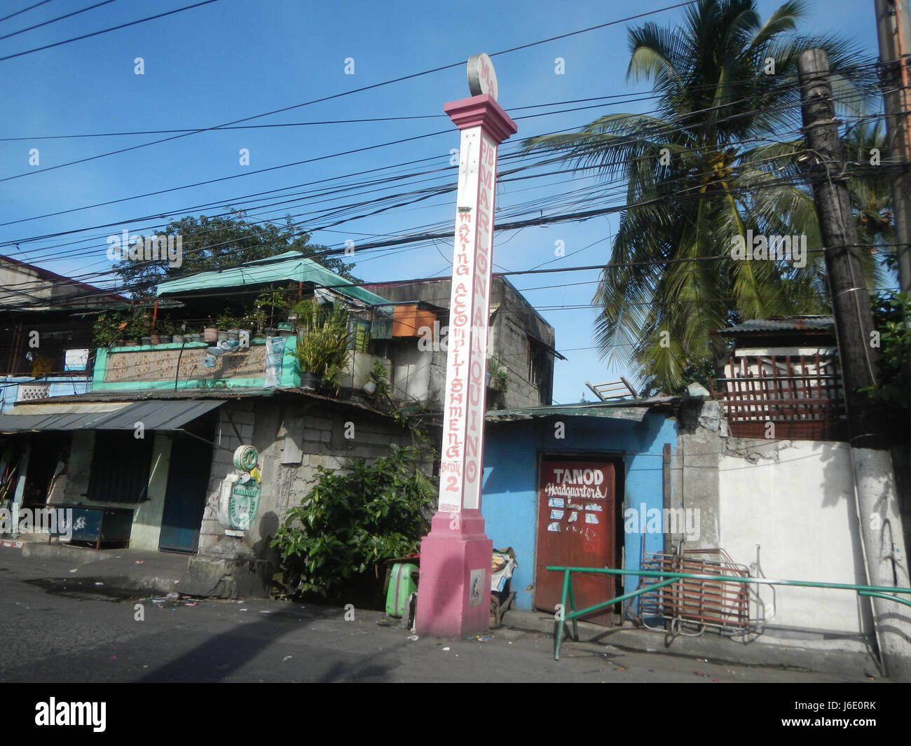 The image features a view of Caloocan City, specifically the Sangandaan ...