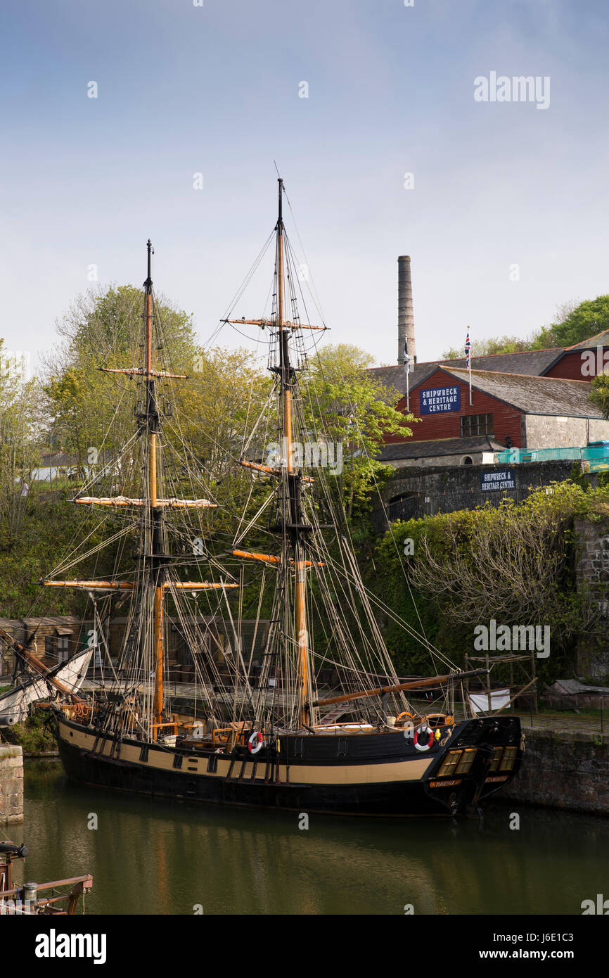 UK, Cornwall, St Austell, Charlestown, tall sailing ship Phoenix, 1929 ...