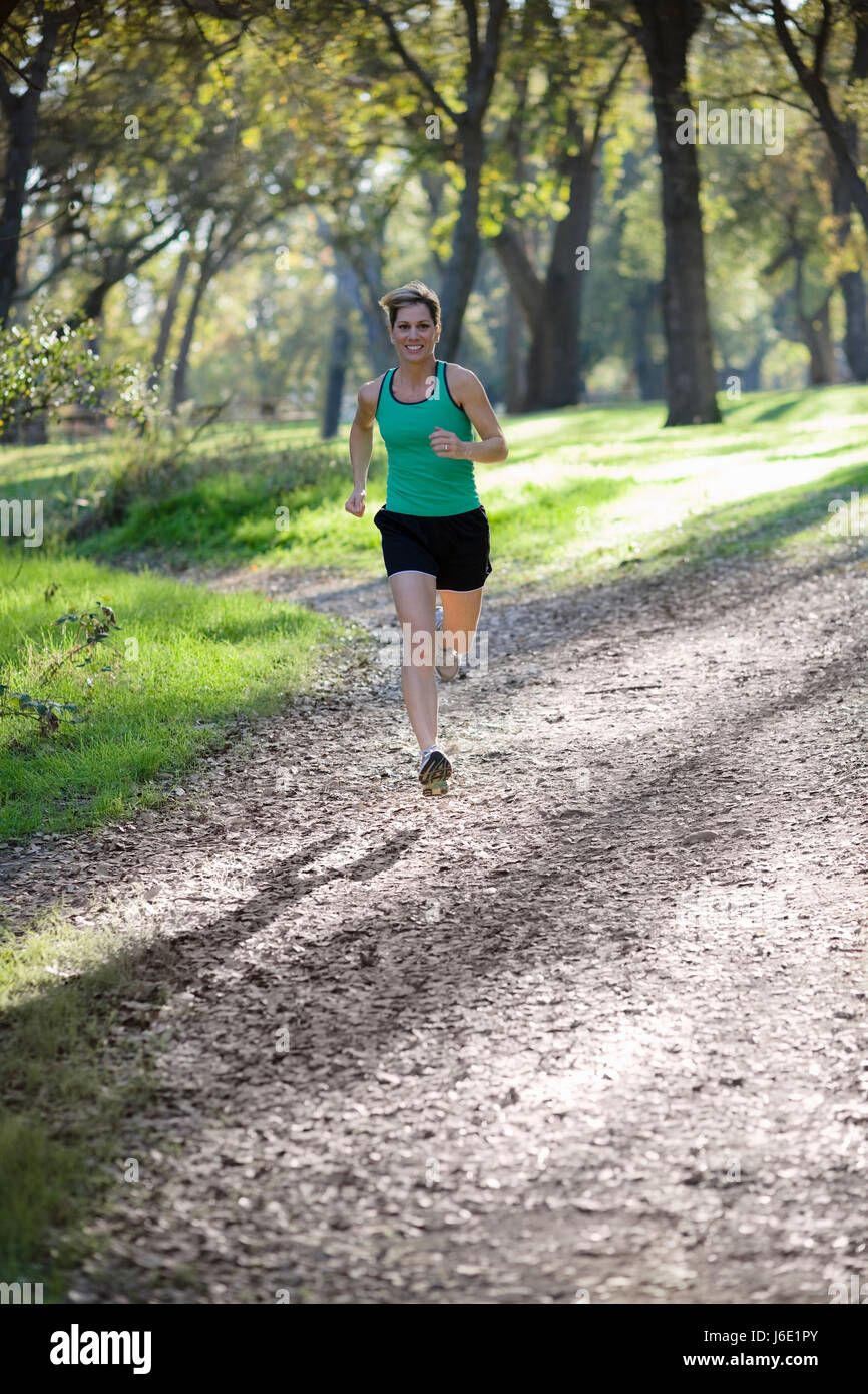 woman park blank european caucasian sporty athletic wiry pithy heavyset ...