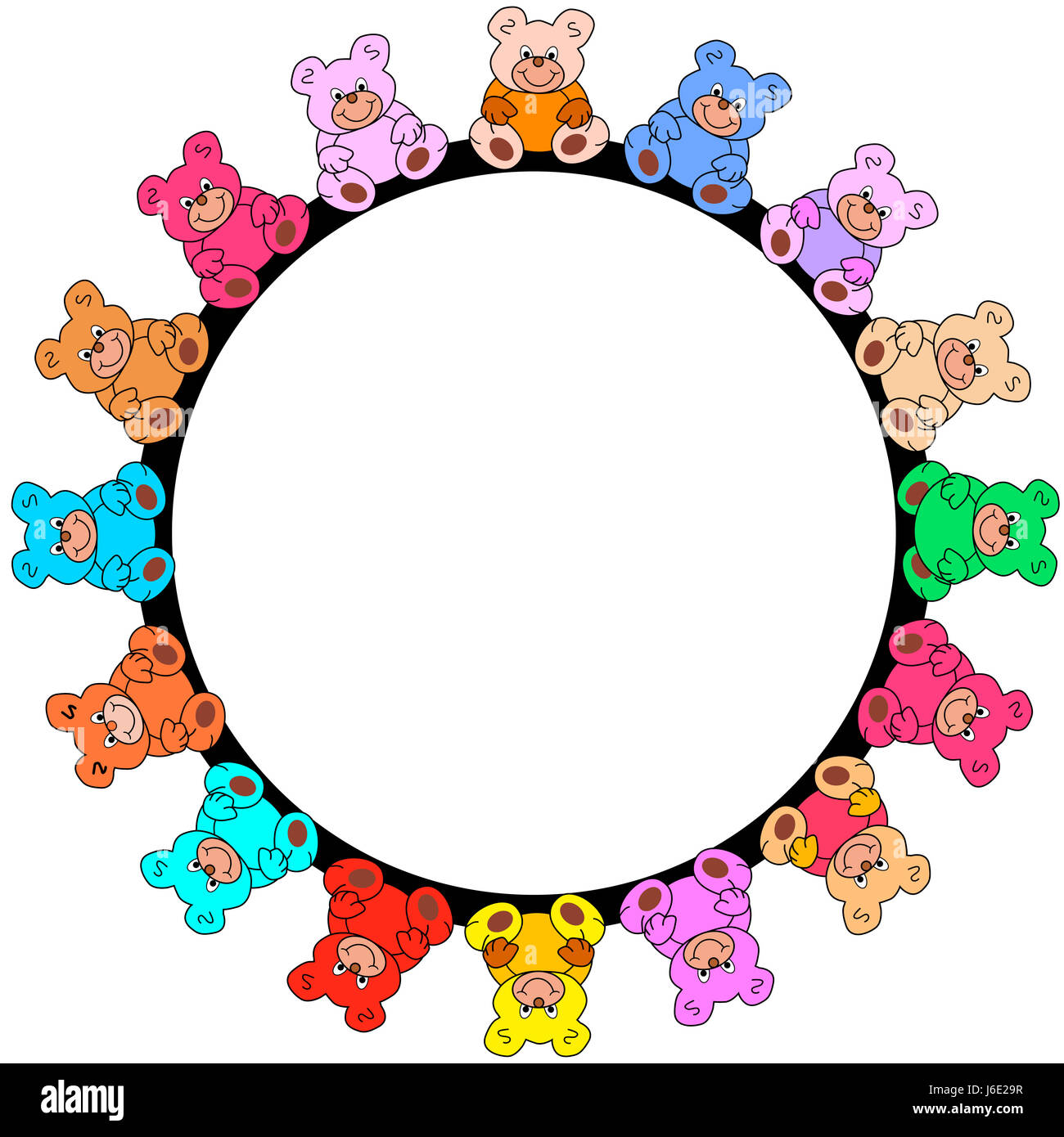 circle of colored teddy bears Stock Photo - Alamy