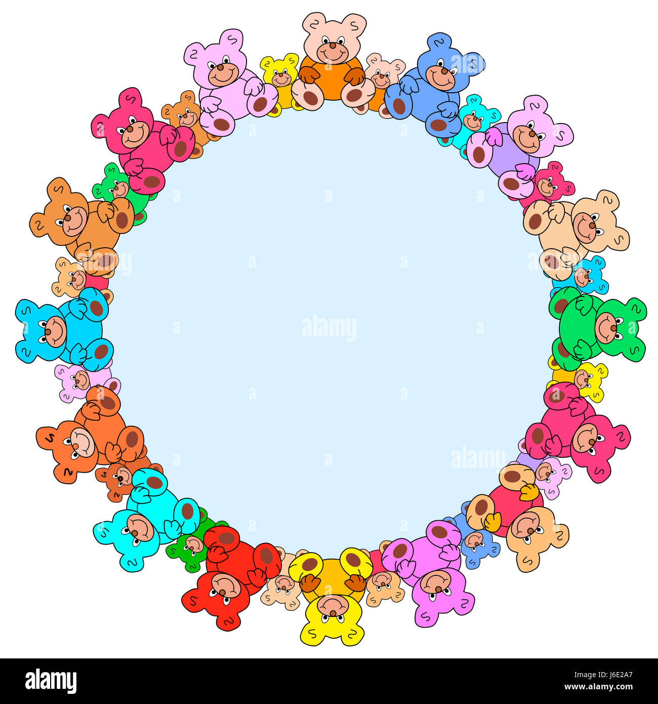 circle of colored teddy bears Stock Photo - Alamy