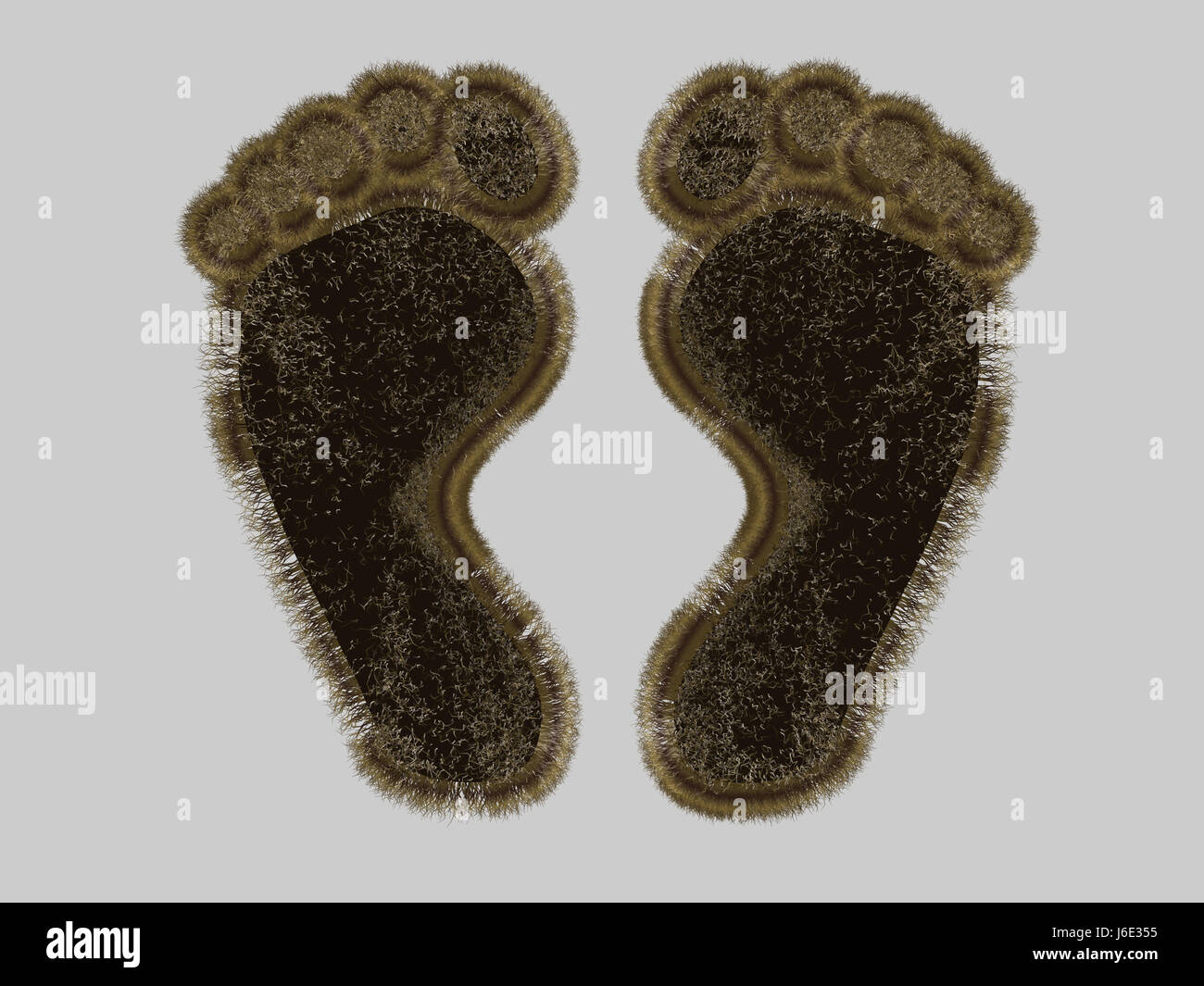 abstract - feet with fur - isolated - 3d Stock Photo - Alamy