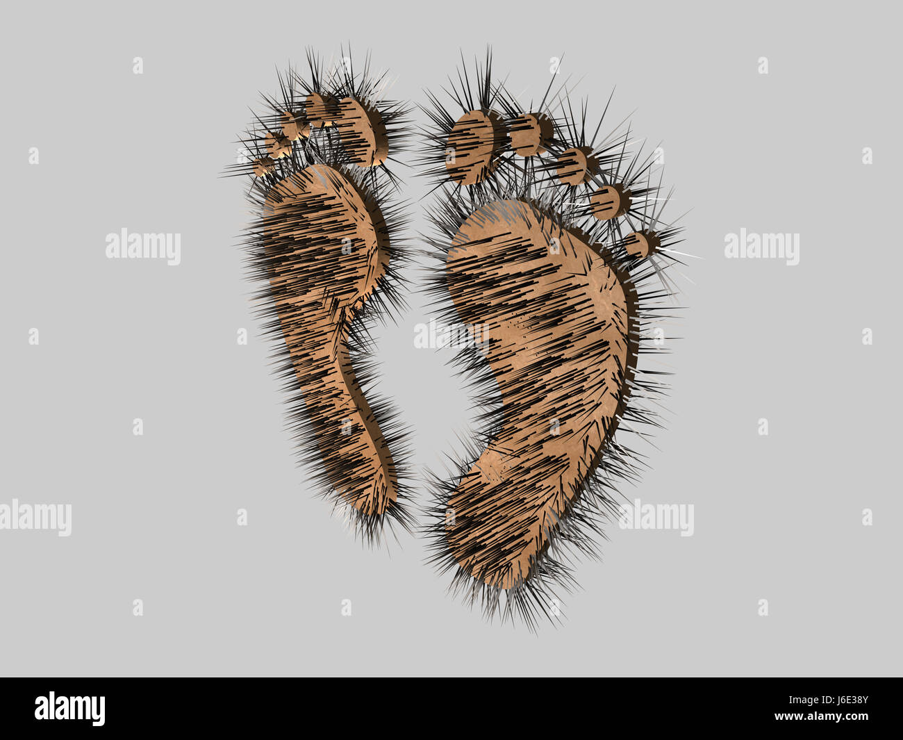 abstract - feet with fur - isolated - 3d Stock Photo - Alamy