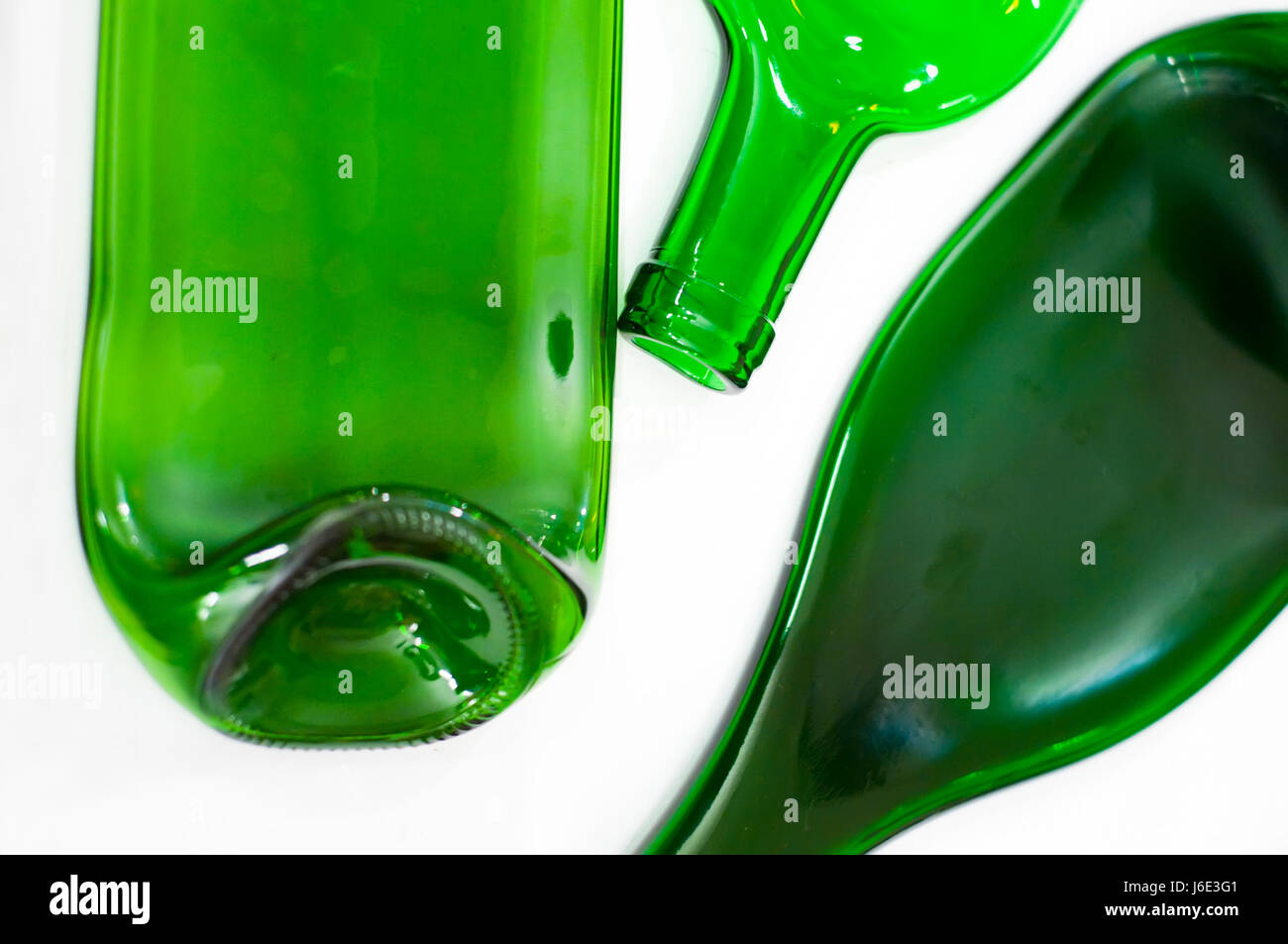 green three bottles flat backdrop background some several a few object ...