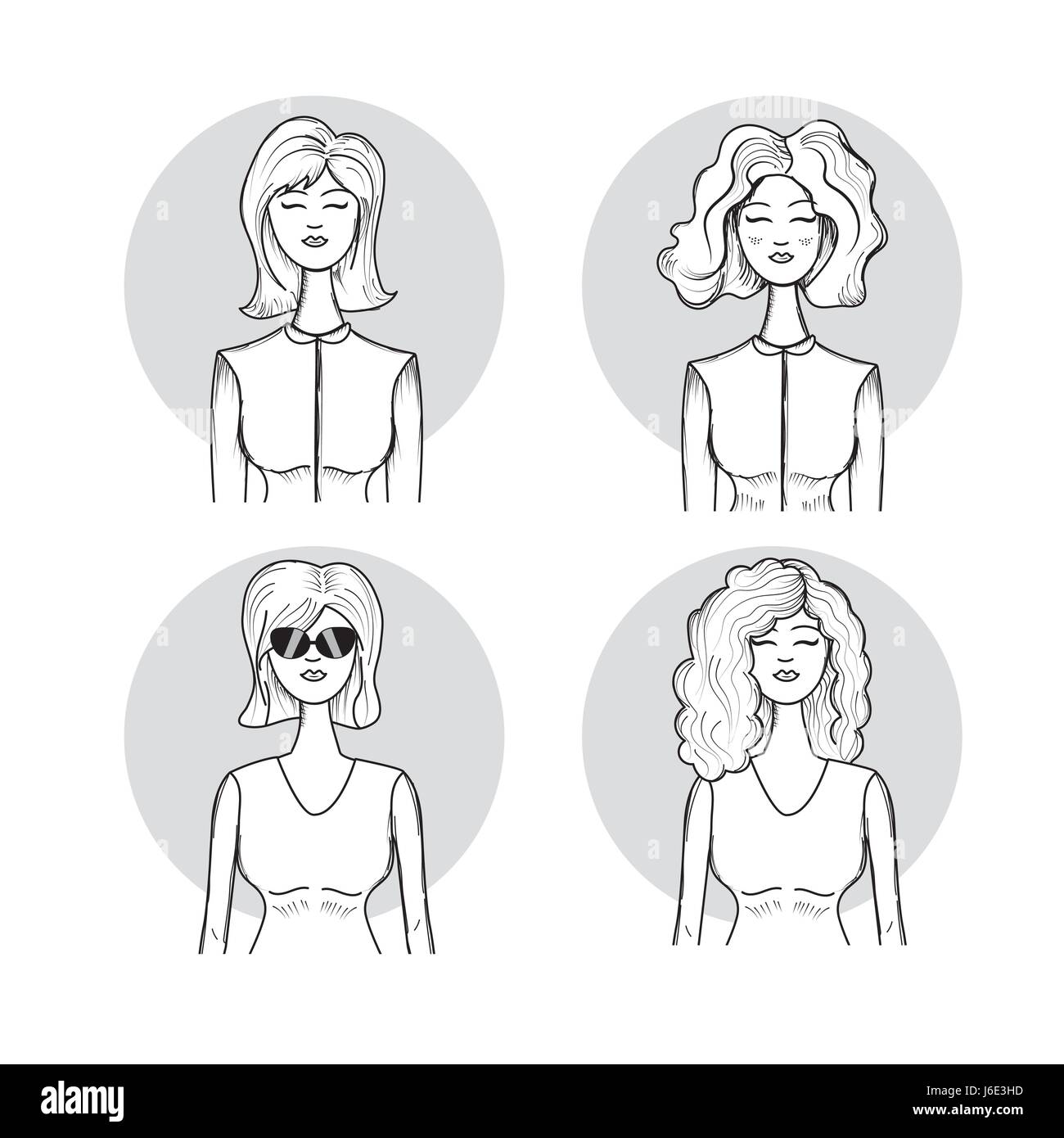 Beautiful Women Hand Drawn High Resolution Stock Photography and Images ...