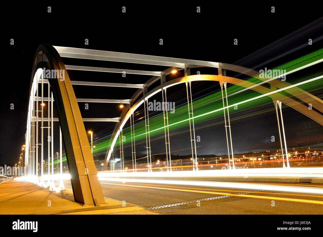 bridge night nighttime night photograph long-term exposure coloured ...