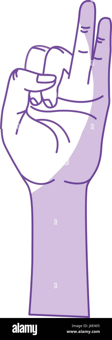 silhouette hand with pinky and ring finger up symbol Stock Vector Image ...