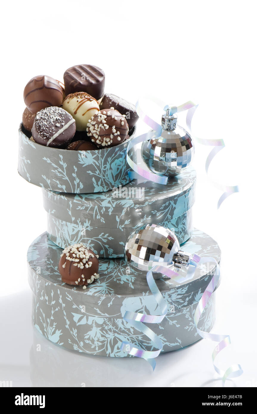 box of from chocolates blue food aliment sweet round about milk gift ...