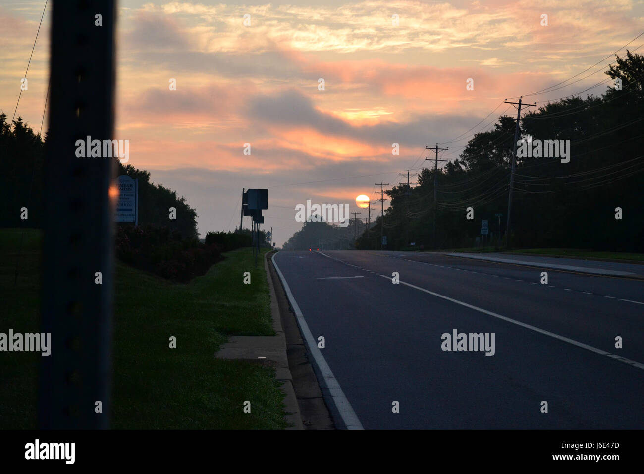 Sunrise in the highway, Newark, Delaware Stock Photo - Alamy