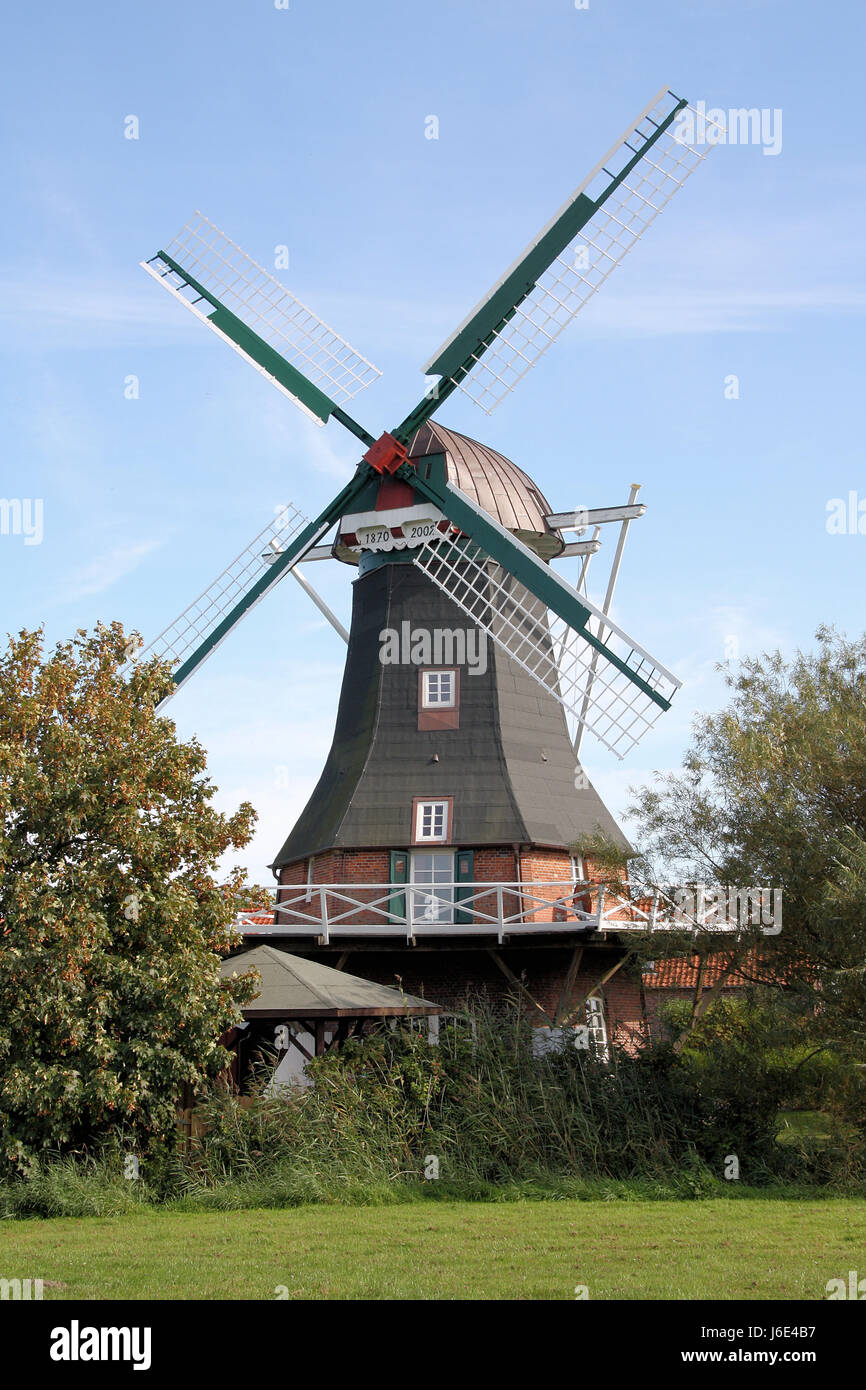 wing windmill lower saxony wind rose hollander historical tree garden ...