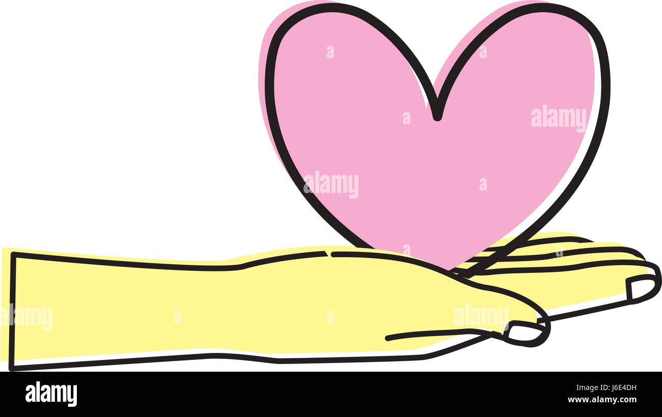 Hand over her heart Stock Vector Images - Alamy