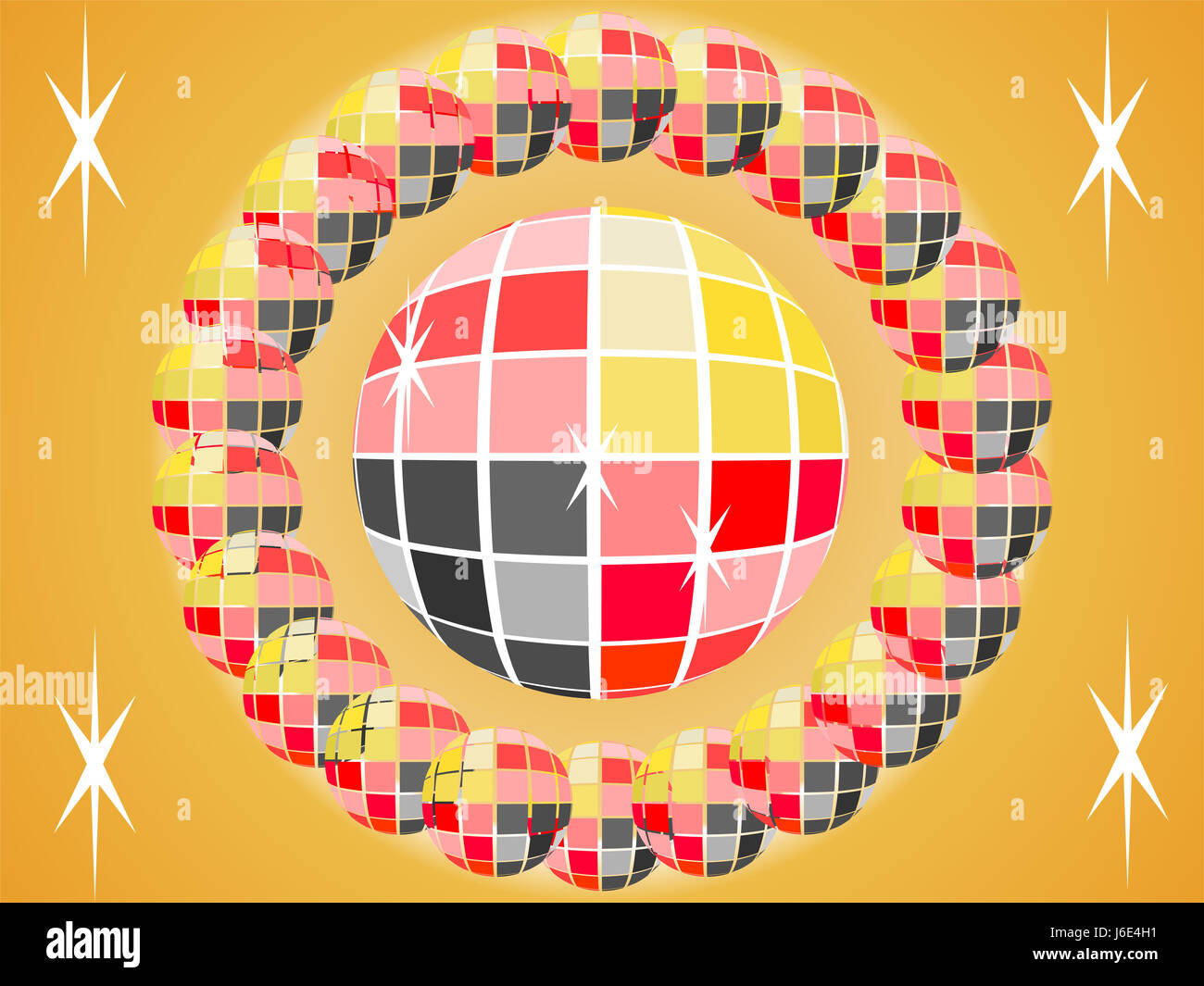 a circle disco balls in germany color Stock Photo - Alamy