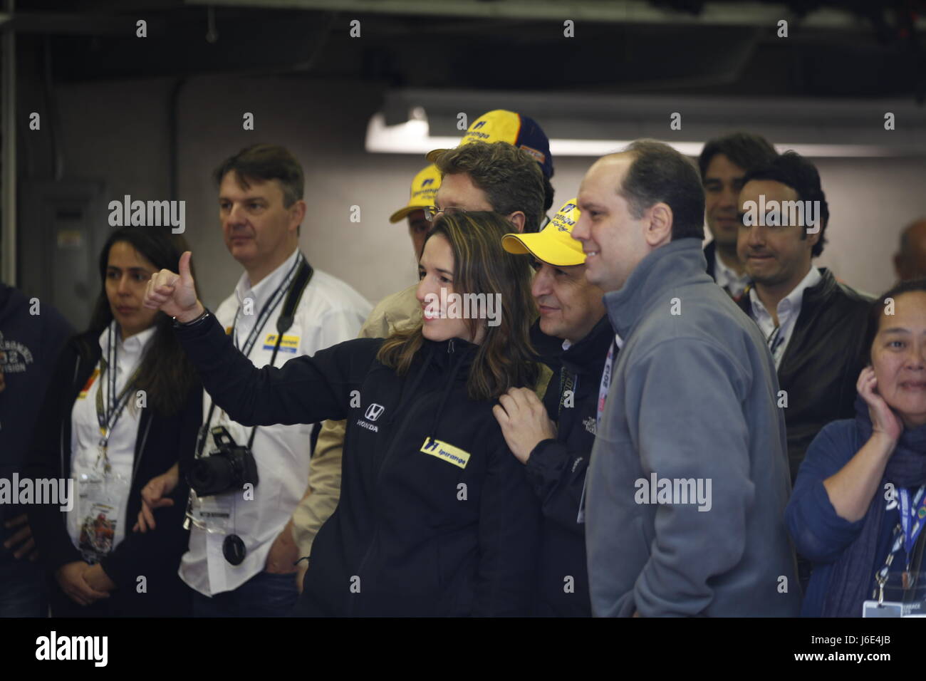 Indy race car driver Ana Beatriz poses before the 2013 Indianapolis 500 ...