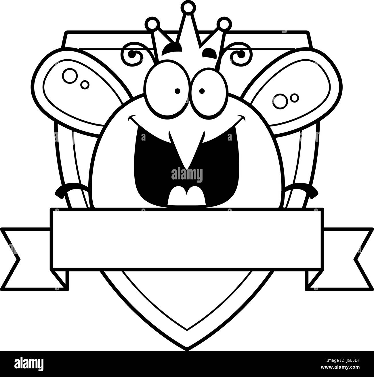 An illustration of a cartoon queen bee in a badge design Stock Vector ...