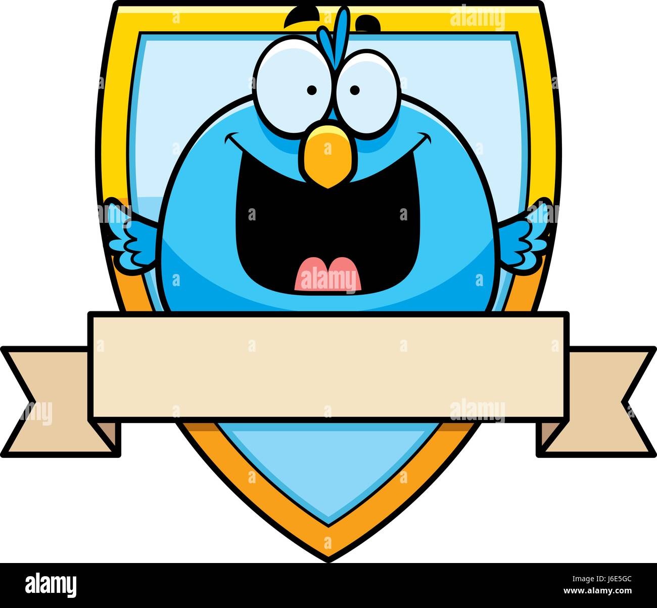 An illustration of a cartoon bird in a badge design Stock Vector Image ...
