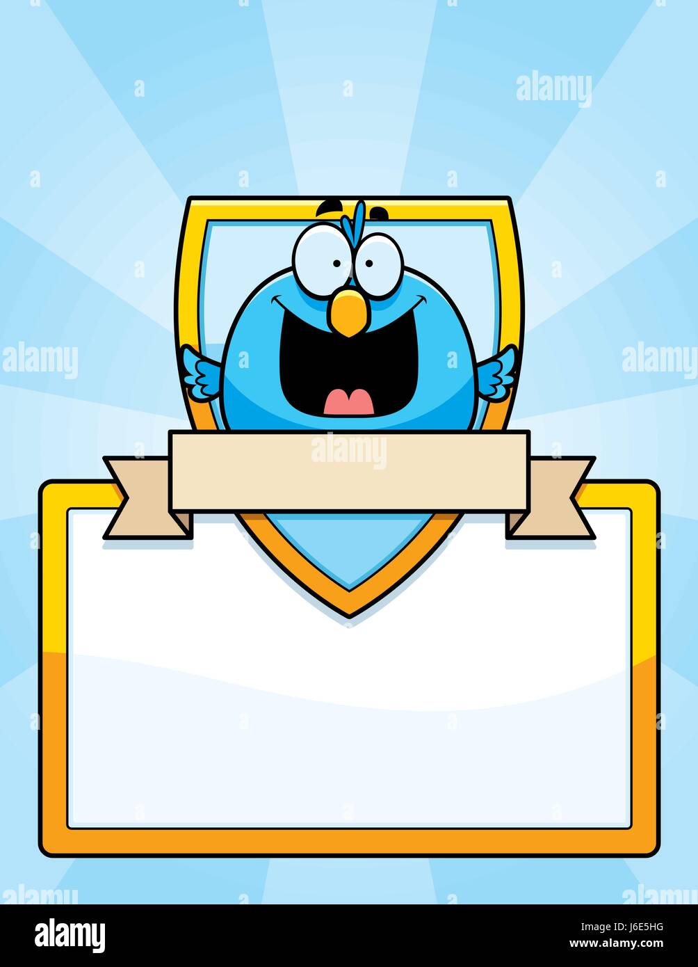 An illustration of a cartoon bird in a sign design Stock Vector Image ...