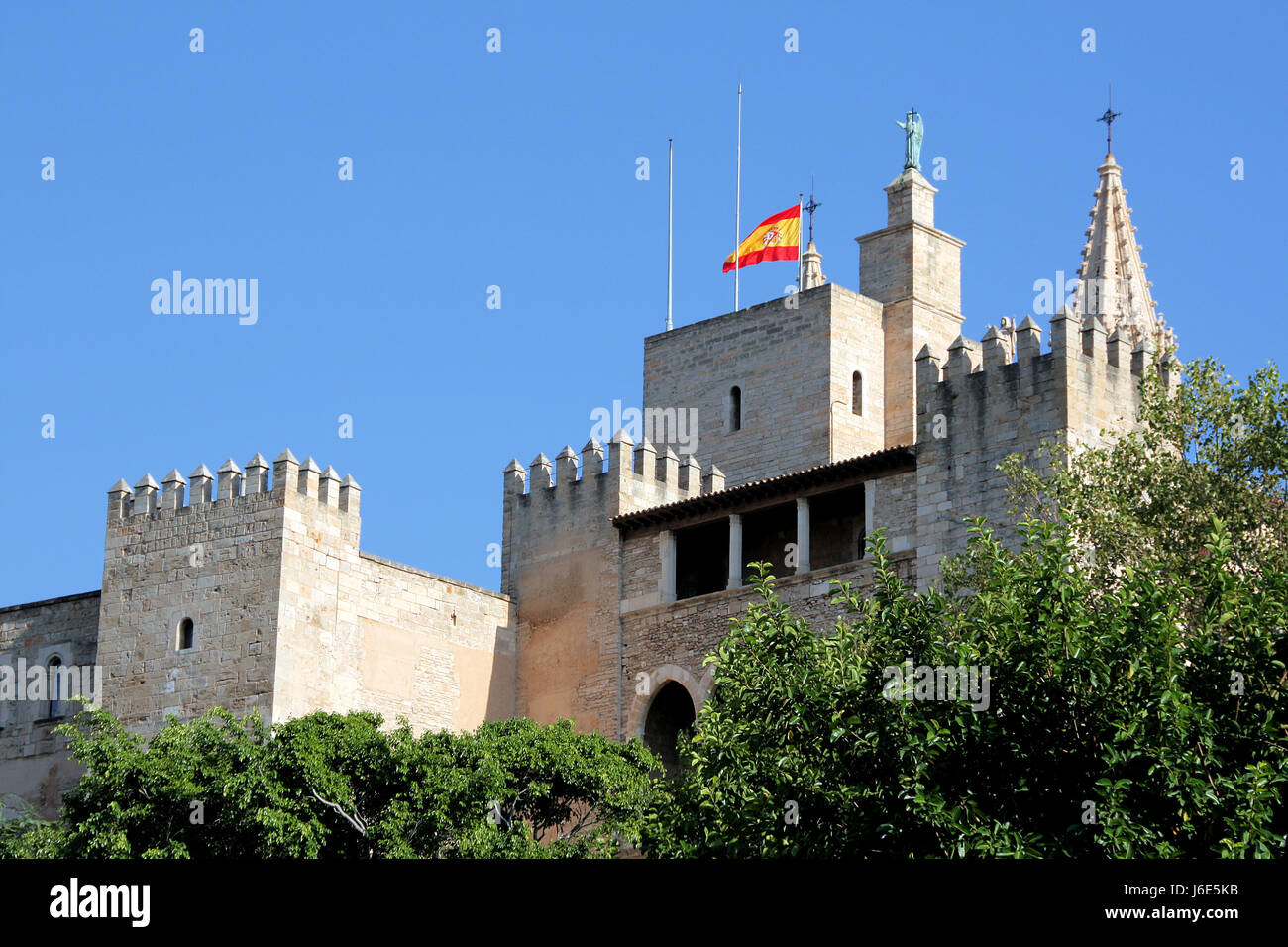 historical gothically palau gothic blue tower historical tree green ...