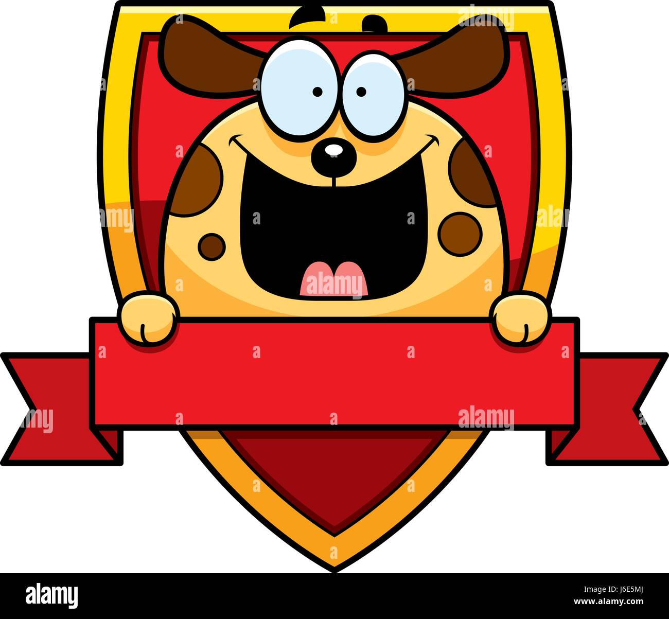 An illustration of a cartoon dog in a badge design Stock Vector Image ...