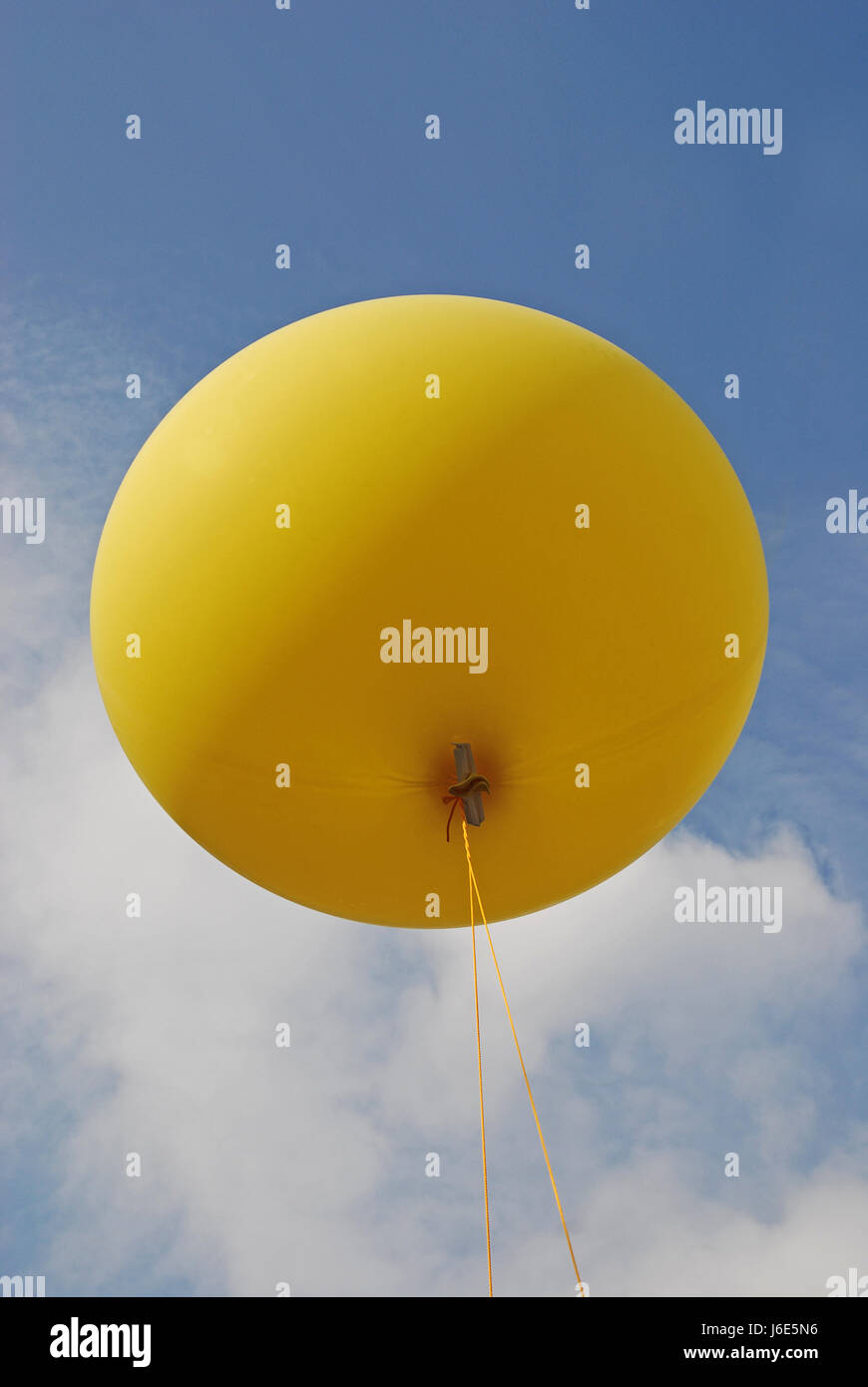 balloon yellower burled firmament sky yellow knot air float balloon ...