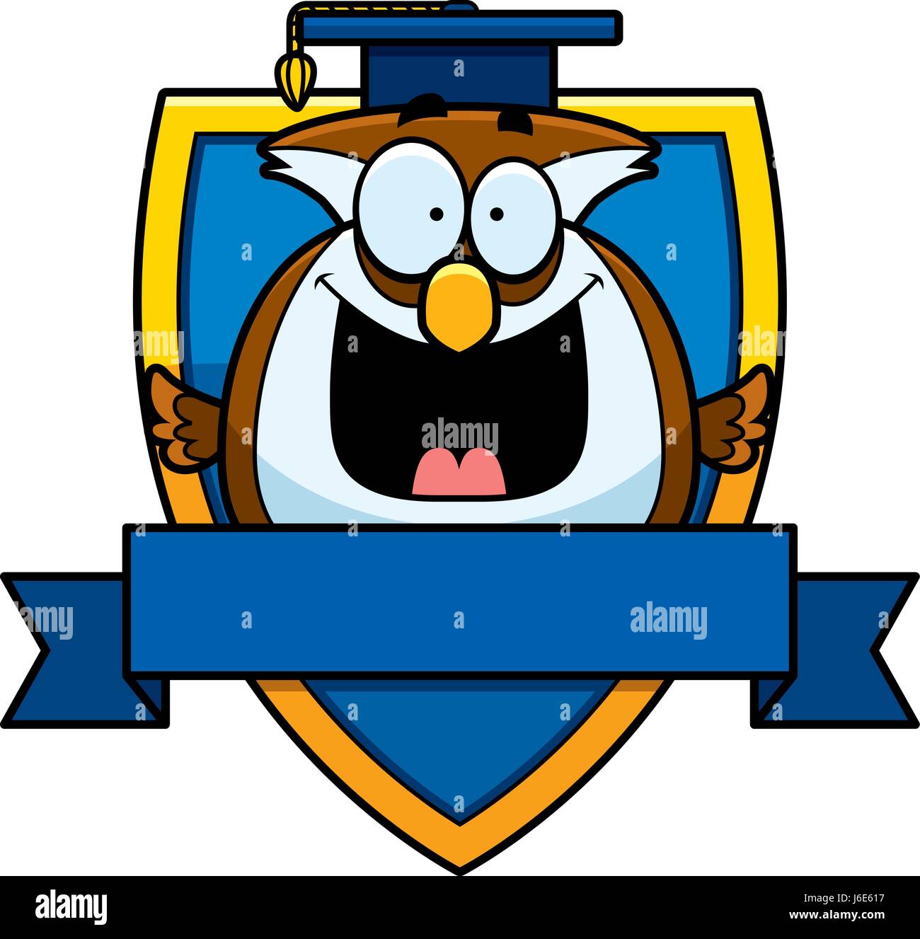 An illustration of a cartoon owl professor in a badge design Stock ...