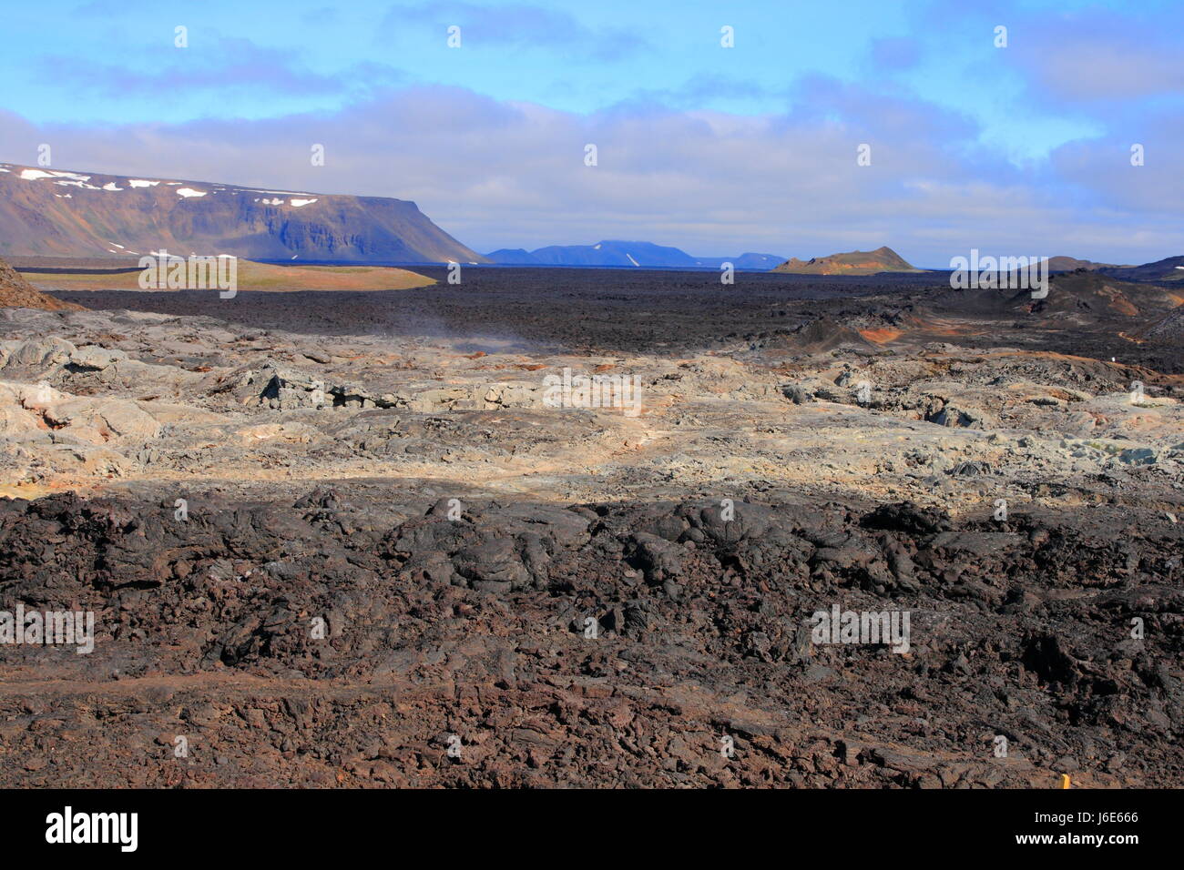 crater iceland lava scenery countryside nature act of god water vapor ...