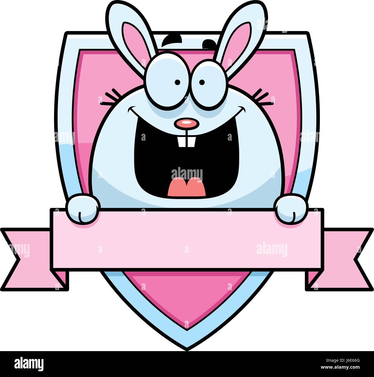 An illustration of a cartoon bunny in a badge design Stock Vector Image ...
