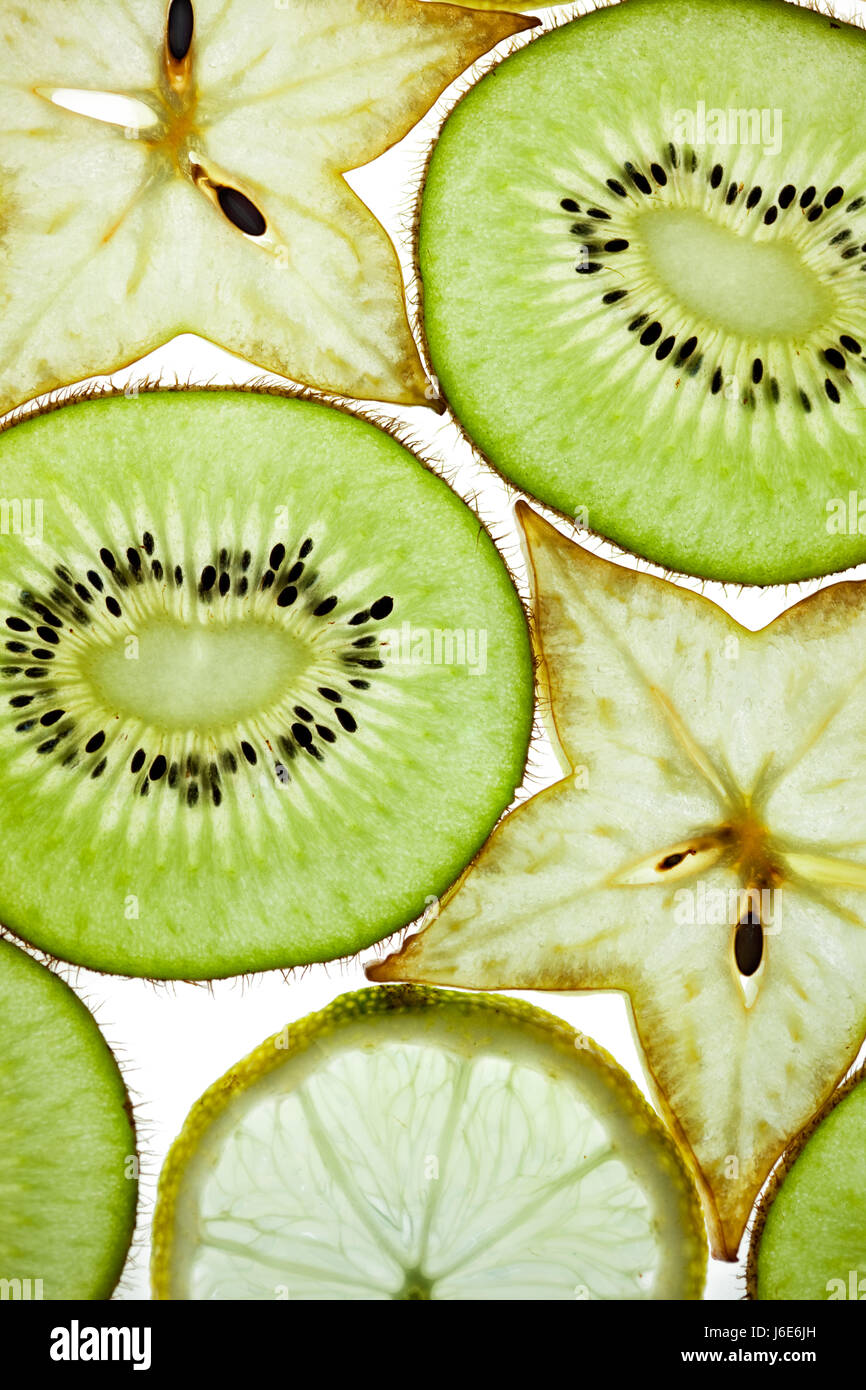 kiwi,starfruit and lemon Stock Photo - Alamy