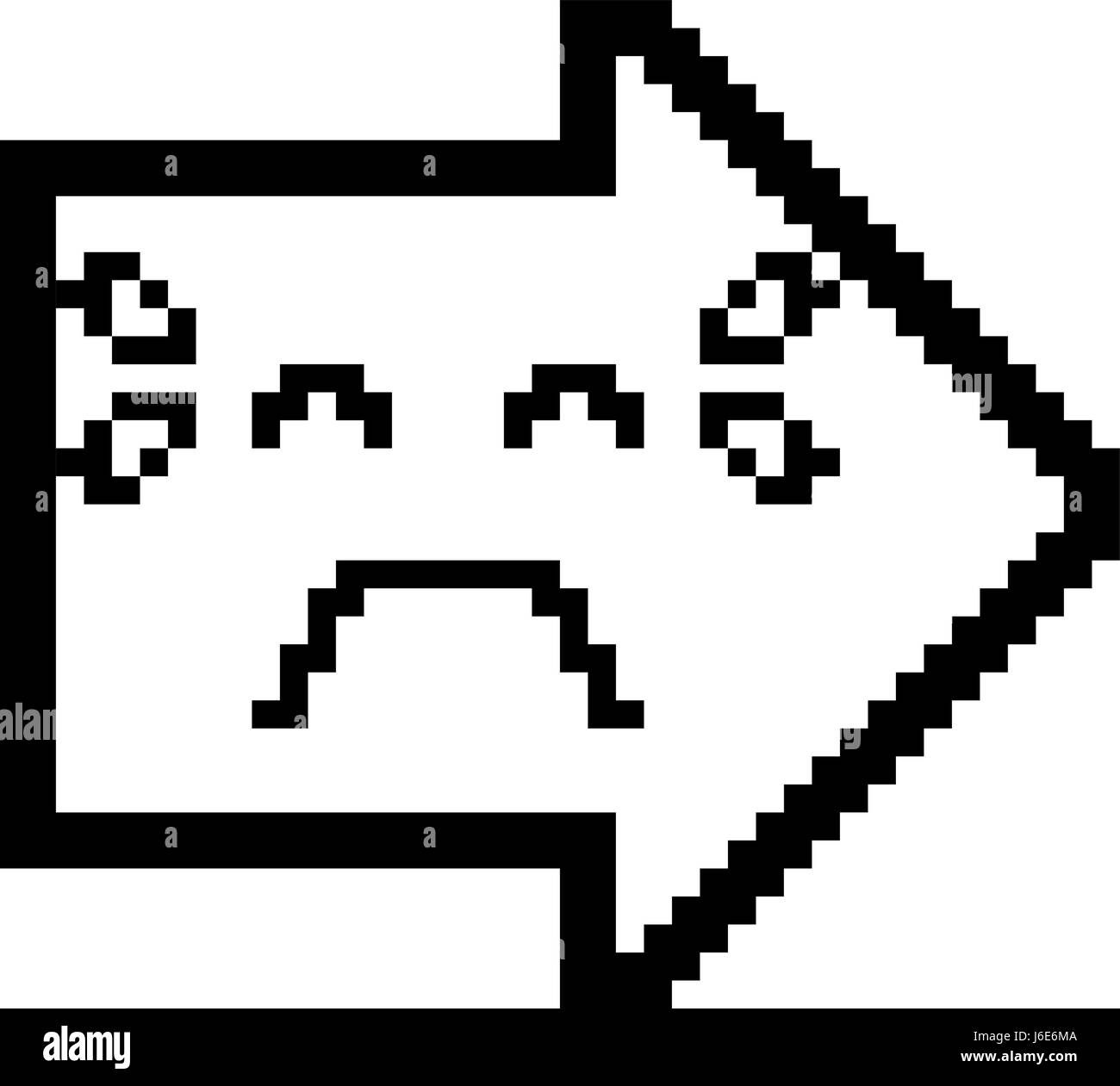 An illustration of an arrow crying in an 8-bit cartoon style Stock ...