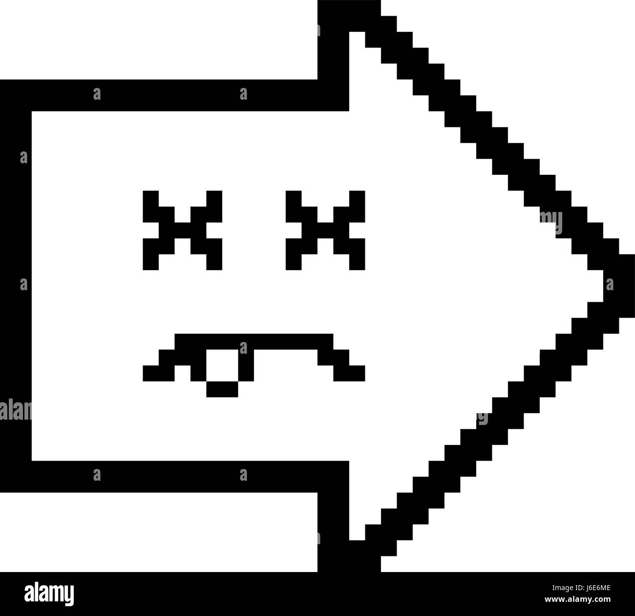 An illustration of an arrow looking dead in an 8-bit cartoon style ...