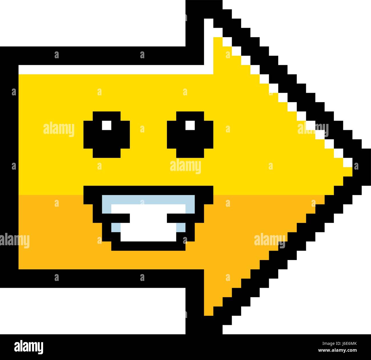 An illustration of an arrow smiling in an 8-bit cartoon style Stock ...