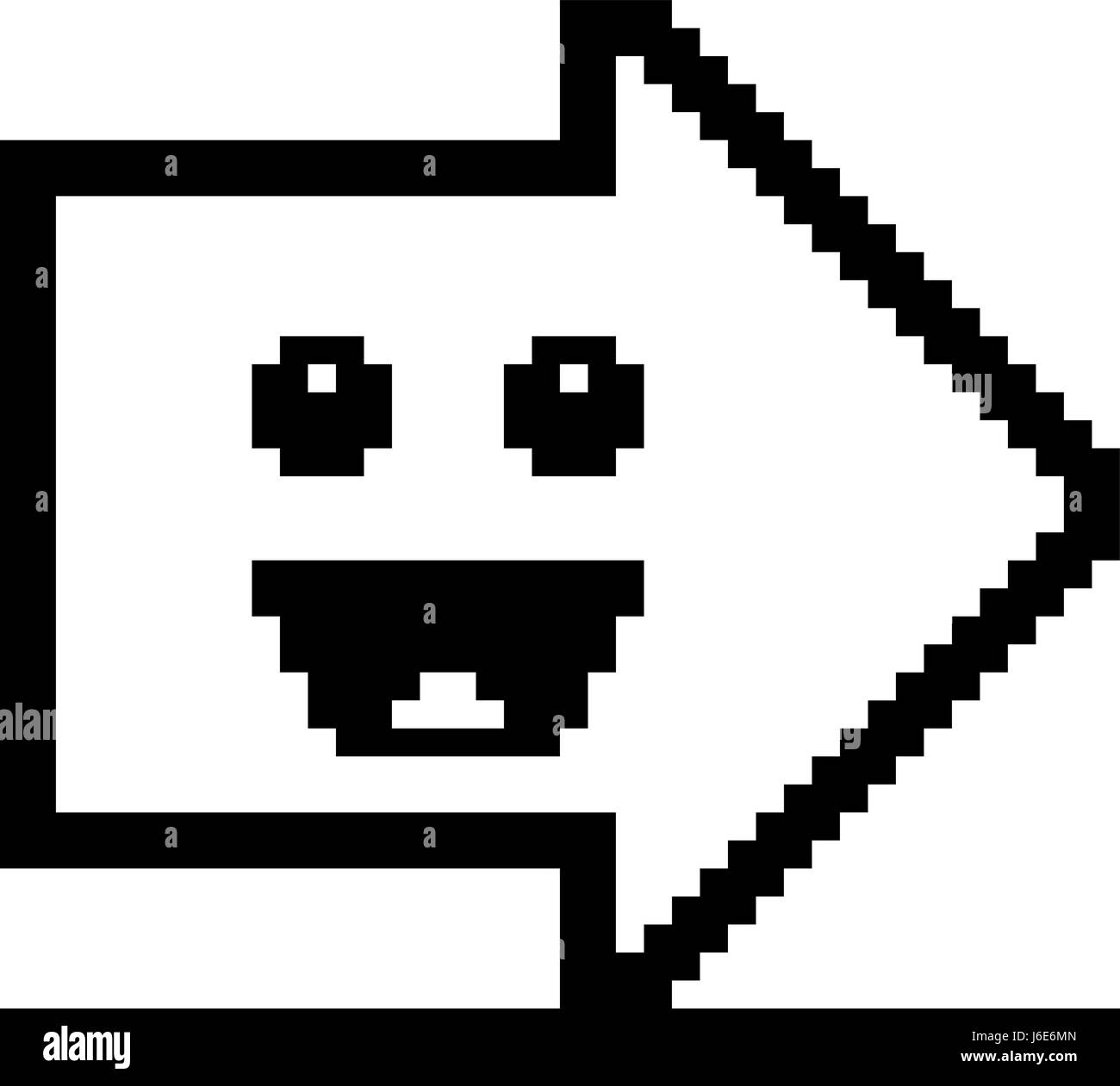 An illustration of an arrow smiling in an 8-bit cartoon style Stock ...