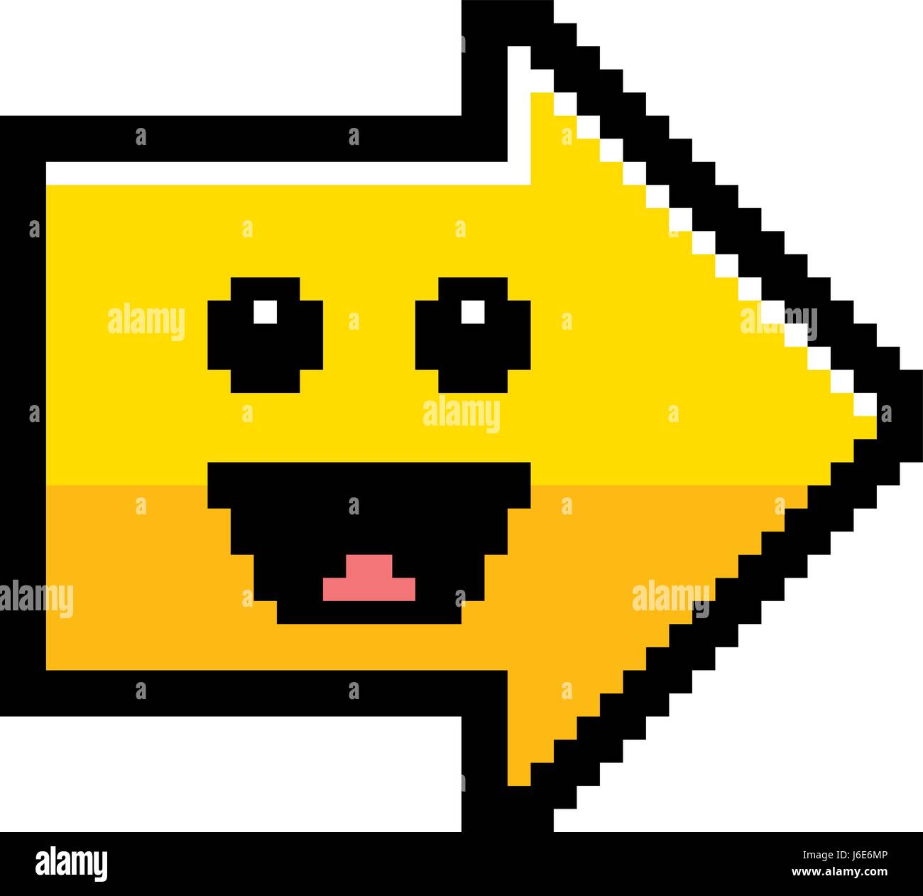 An illustration of an arrow smiling in an 8-bit cartoon style Stock ...