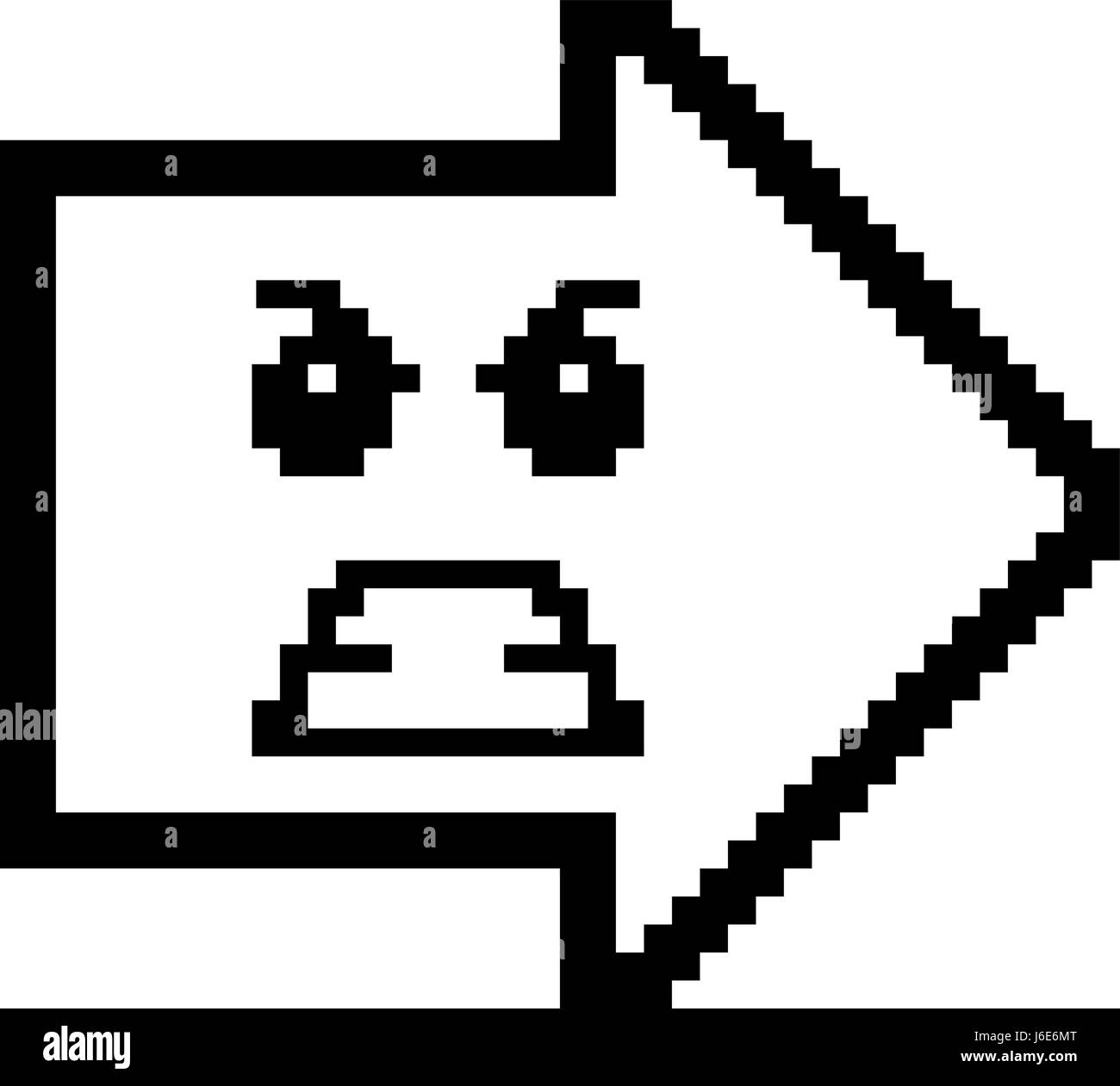 An illustration of an arrow looking angry in an 8-bit cartoon style ...