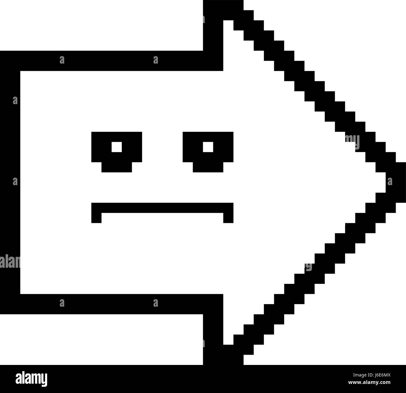 An illustration of an arrow looking serious in an 8-bit cartoon style ...