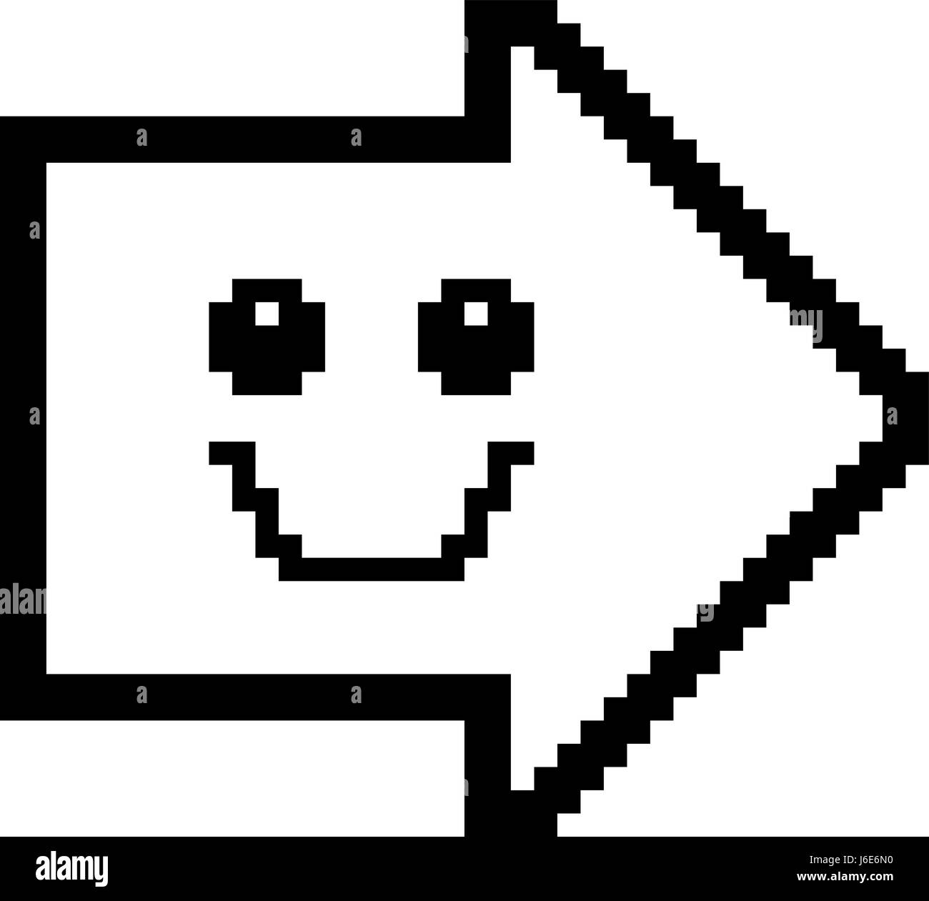 An illustration of an arrow smiling in an 8-bit cartoon style Stock ...