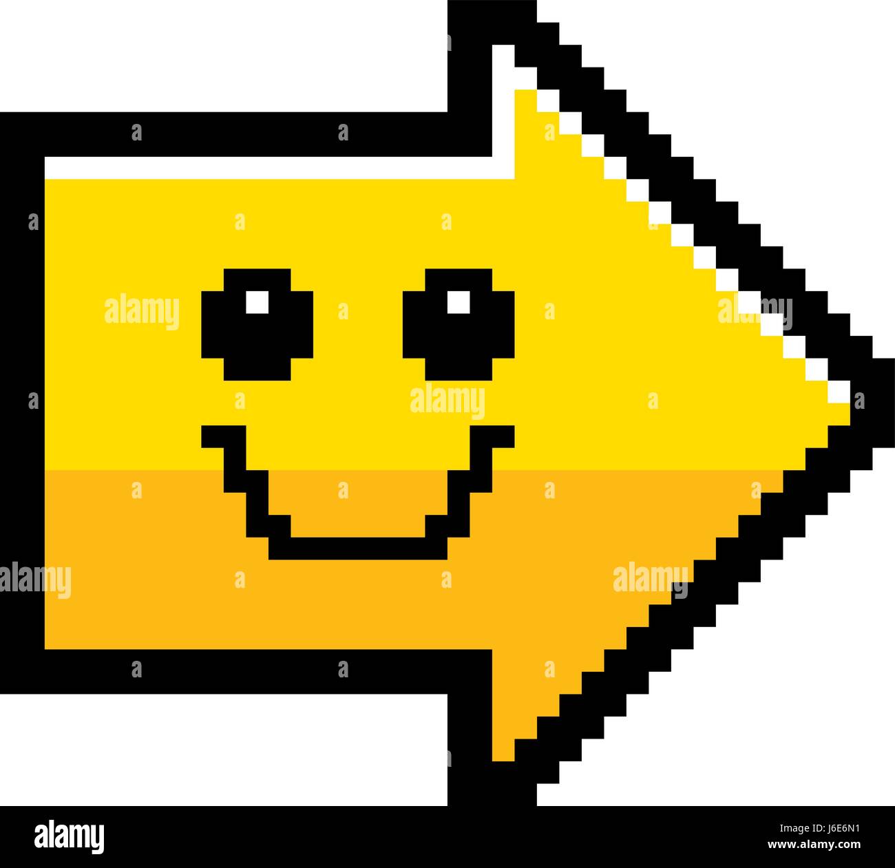 An illustration of an arrow smiling in an 8-bit cartoon style Stock ...