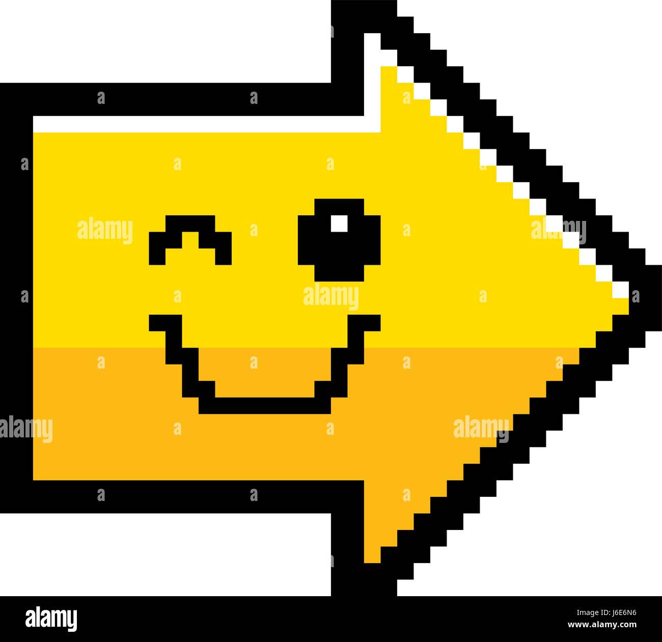 An illustration of an arrow winking in an 8-bit cartoon style Stock ...