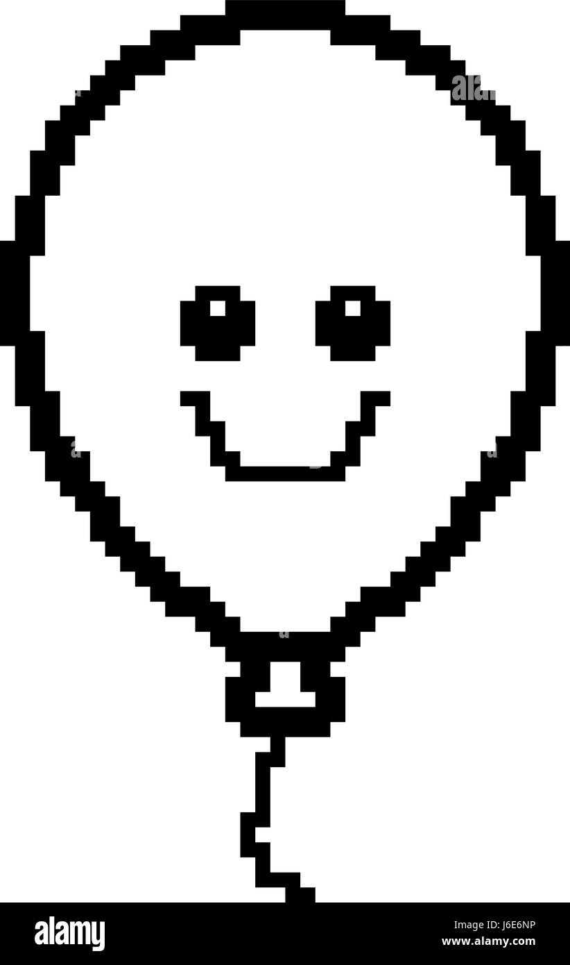An illustration of a balloon smiling in an 8-bit cartoon style Stock ...