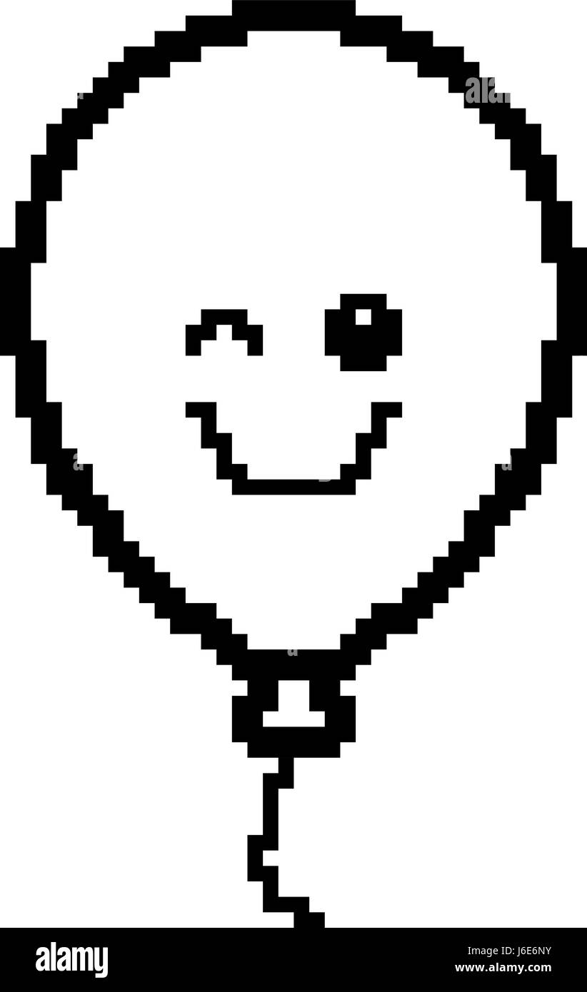 An illustration of a balloon winking in an 8-bit cartoon style Stock ...