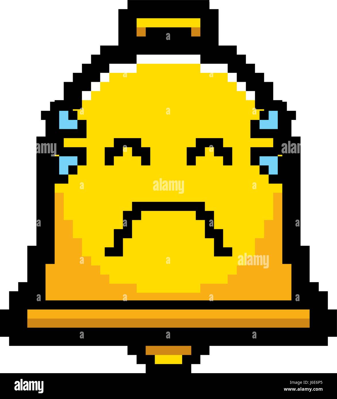 An illustration of a bell crying in an 8-bit cartoon style Stock Vector ...