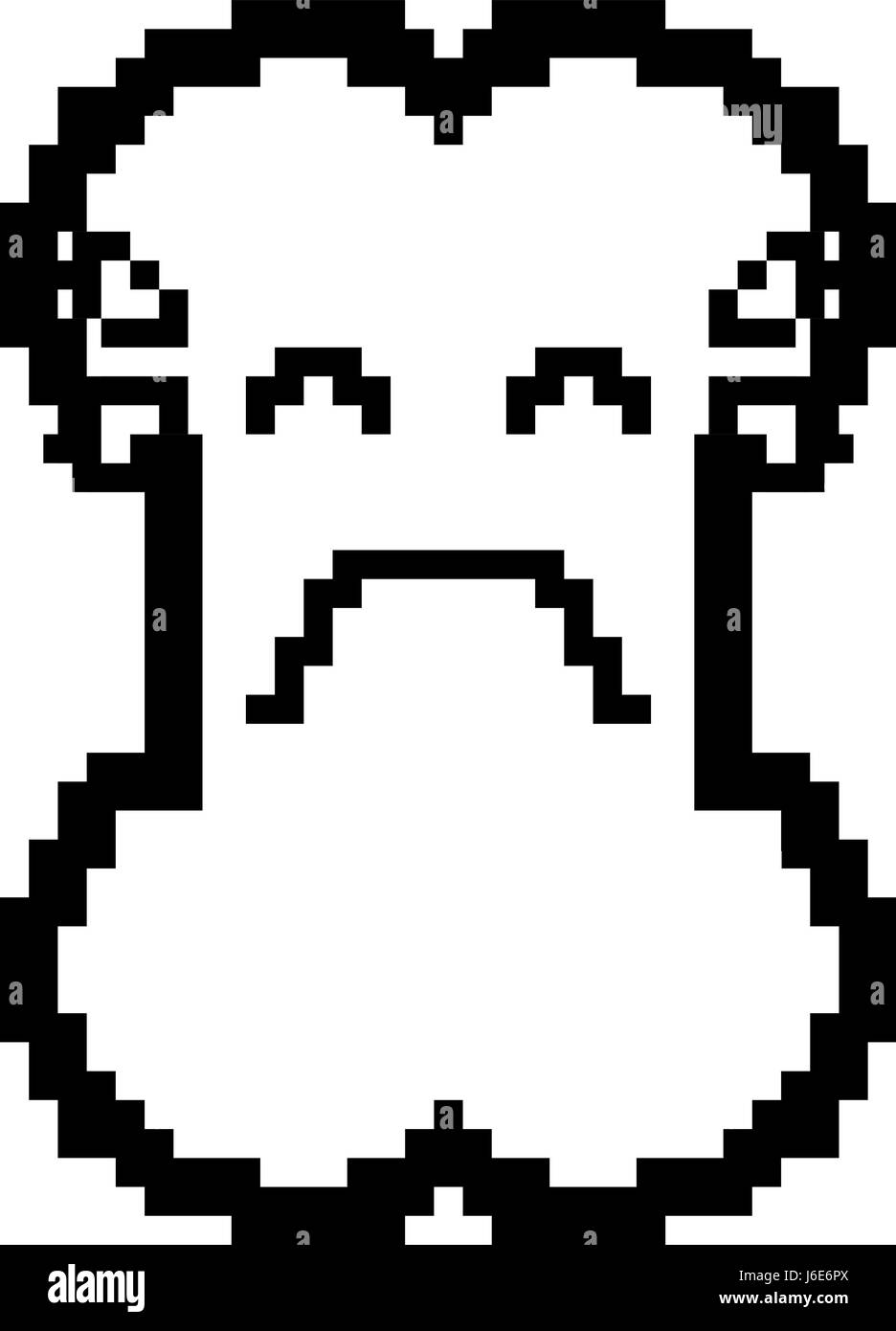 An illustration of a bone crying in an 8-bit cartoon style Stock Vector ...