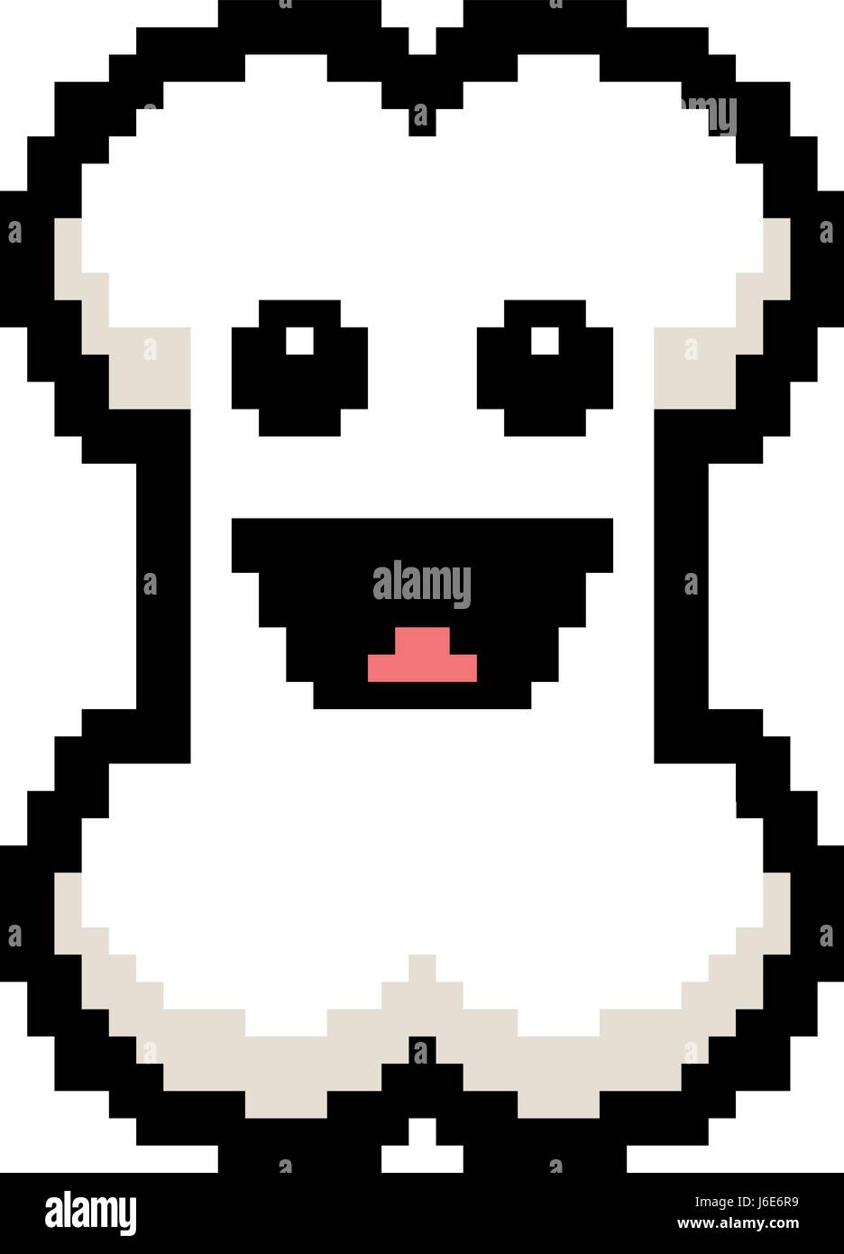 An illustration of a bone smiling in an 8-bit cartoon style Stock ...