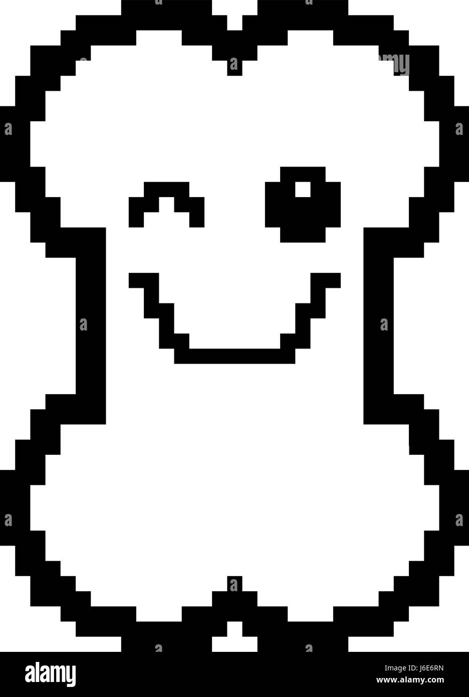 An illustration of a bone winking in an 8-bit cartoon style Stock ...