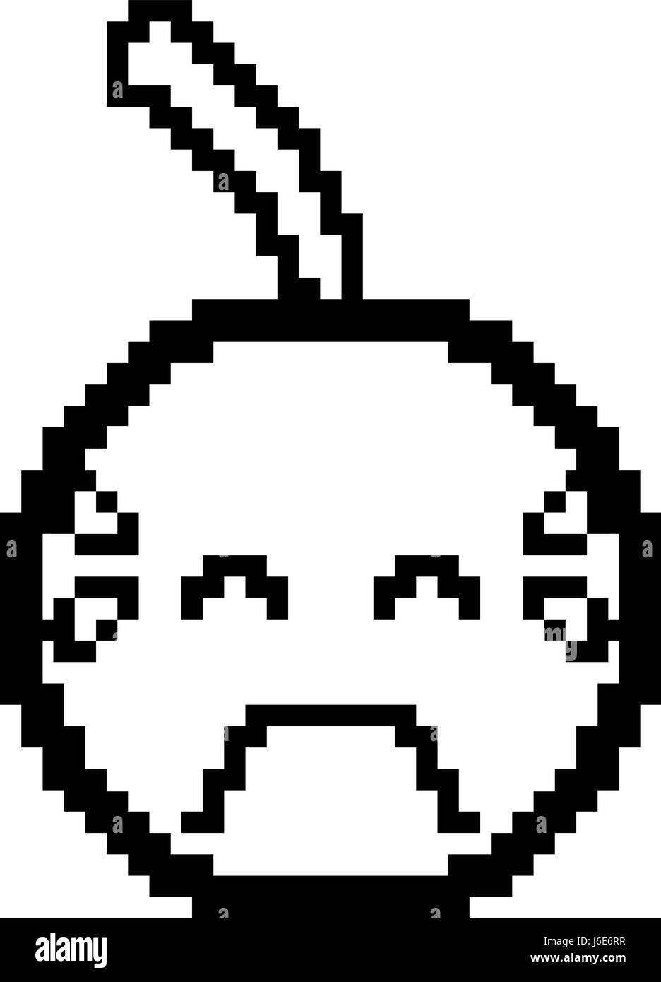 An illustration of a cherry crying in an 8-bit cartoon style Stock ...