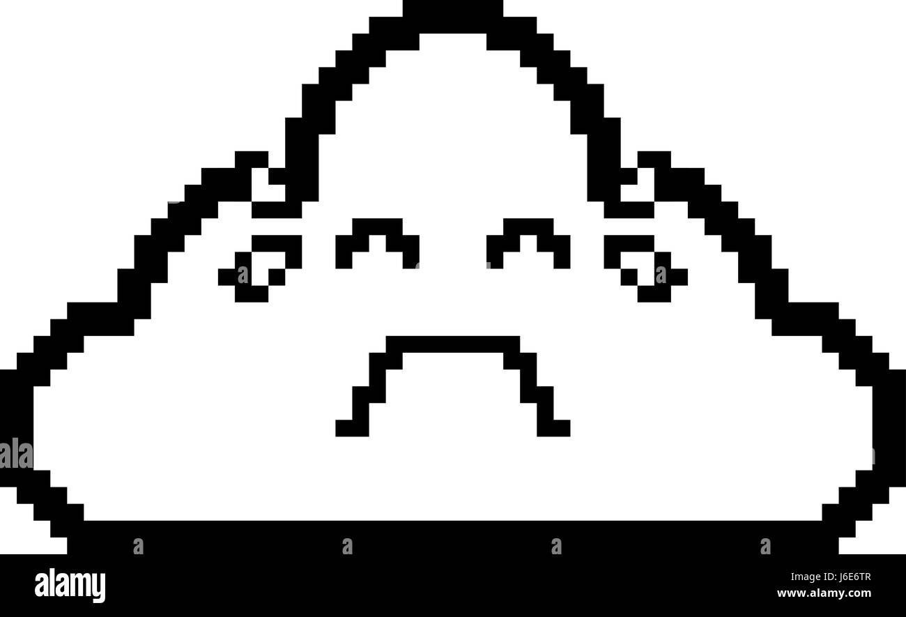 An illustration of a cloud crying in an 8-bit cartoon style Stock ...