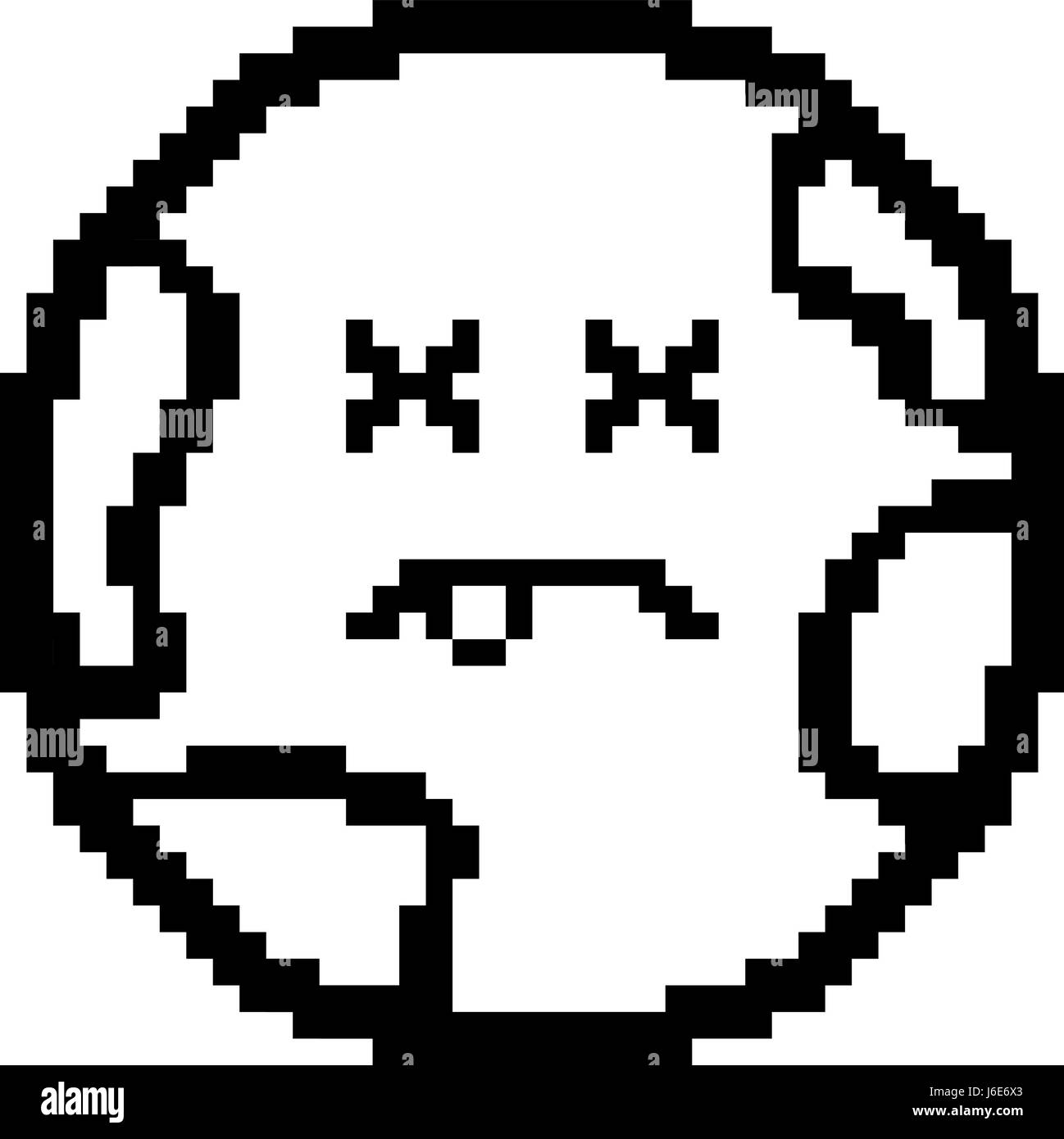 An illustration of a planet earth looking dead in an 8-bit cartoon ...