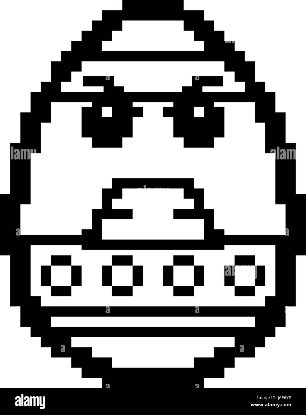 An illustration of an Easter egg looking angry in an 8-bit cartoon ...