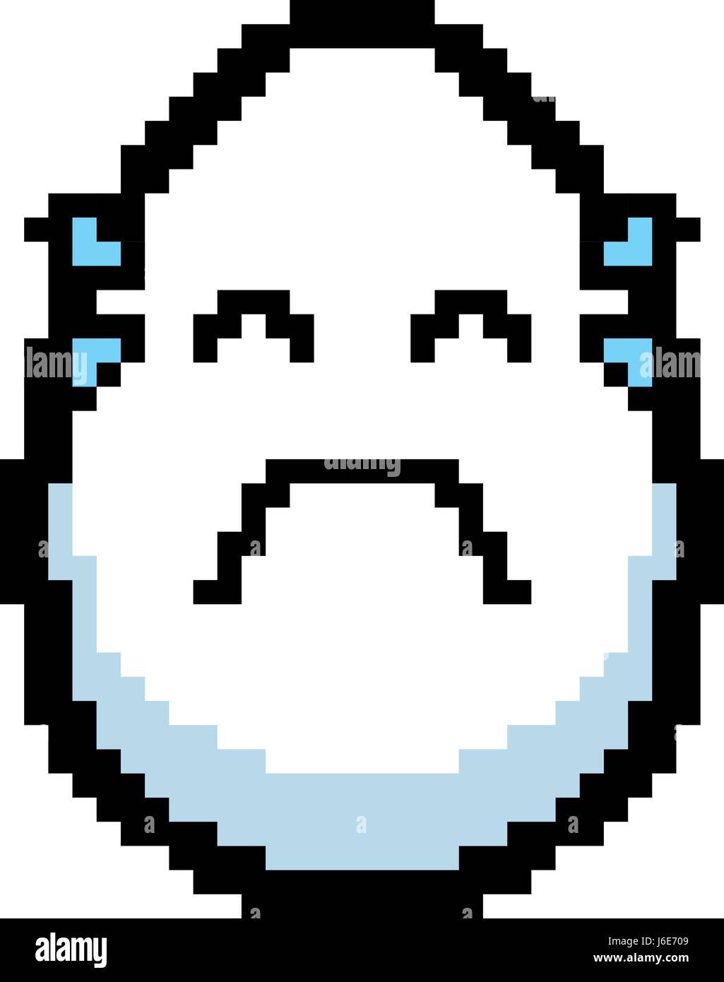 An illustration of an egg crying in an 8-bit cartoon style Stock Vector ...